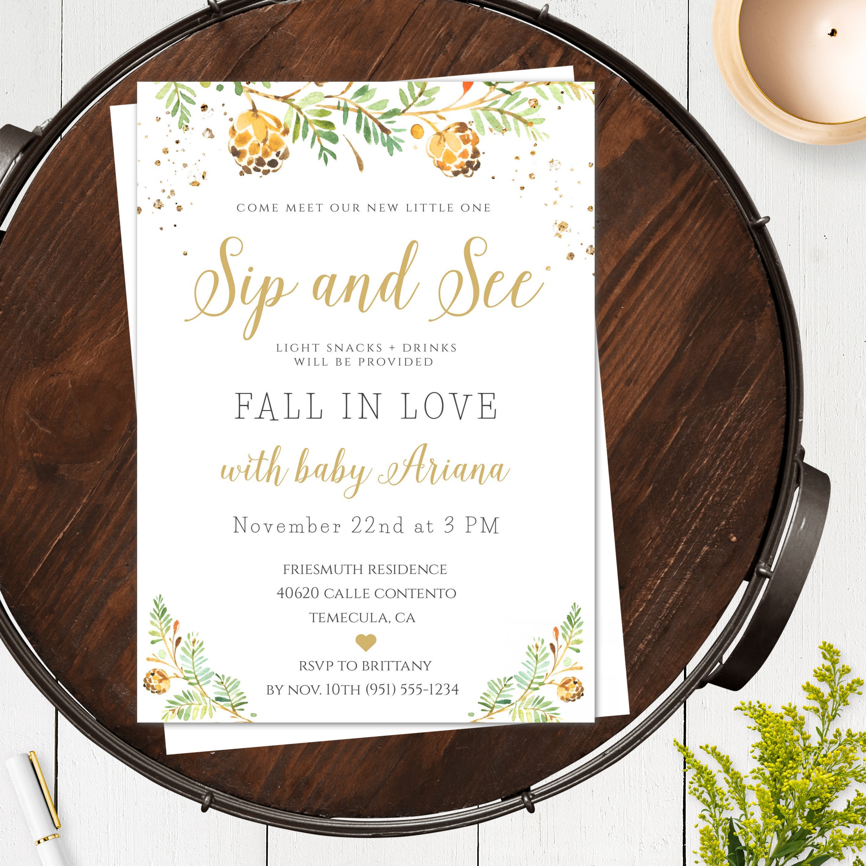 Fall Sip and See Invitation Template, Meet and Greet Invite, Meet the ...