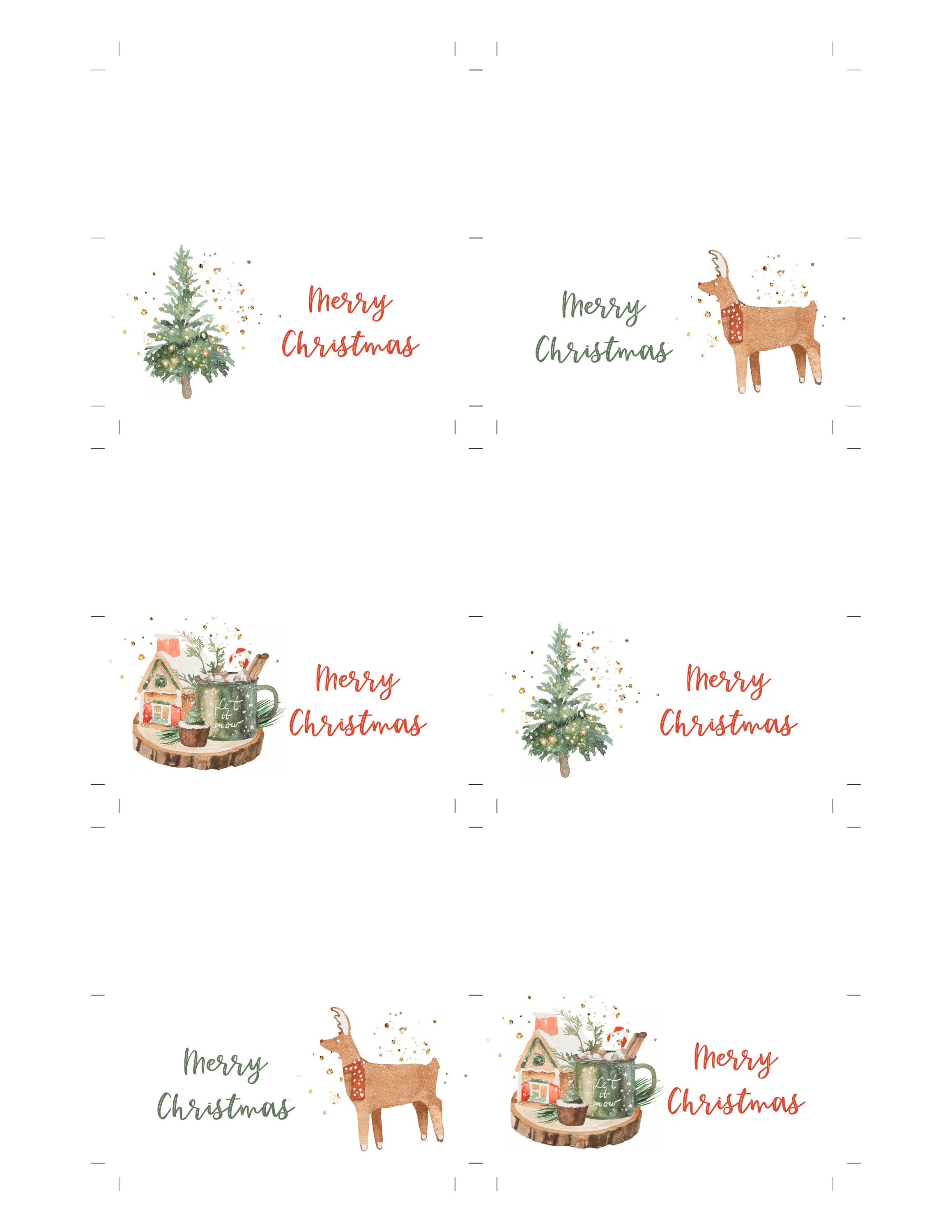 Merry Christmas Treat Topper Template, Editable Christmas Favor Tag ...