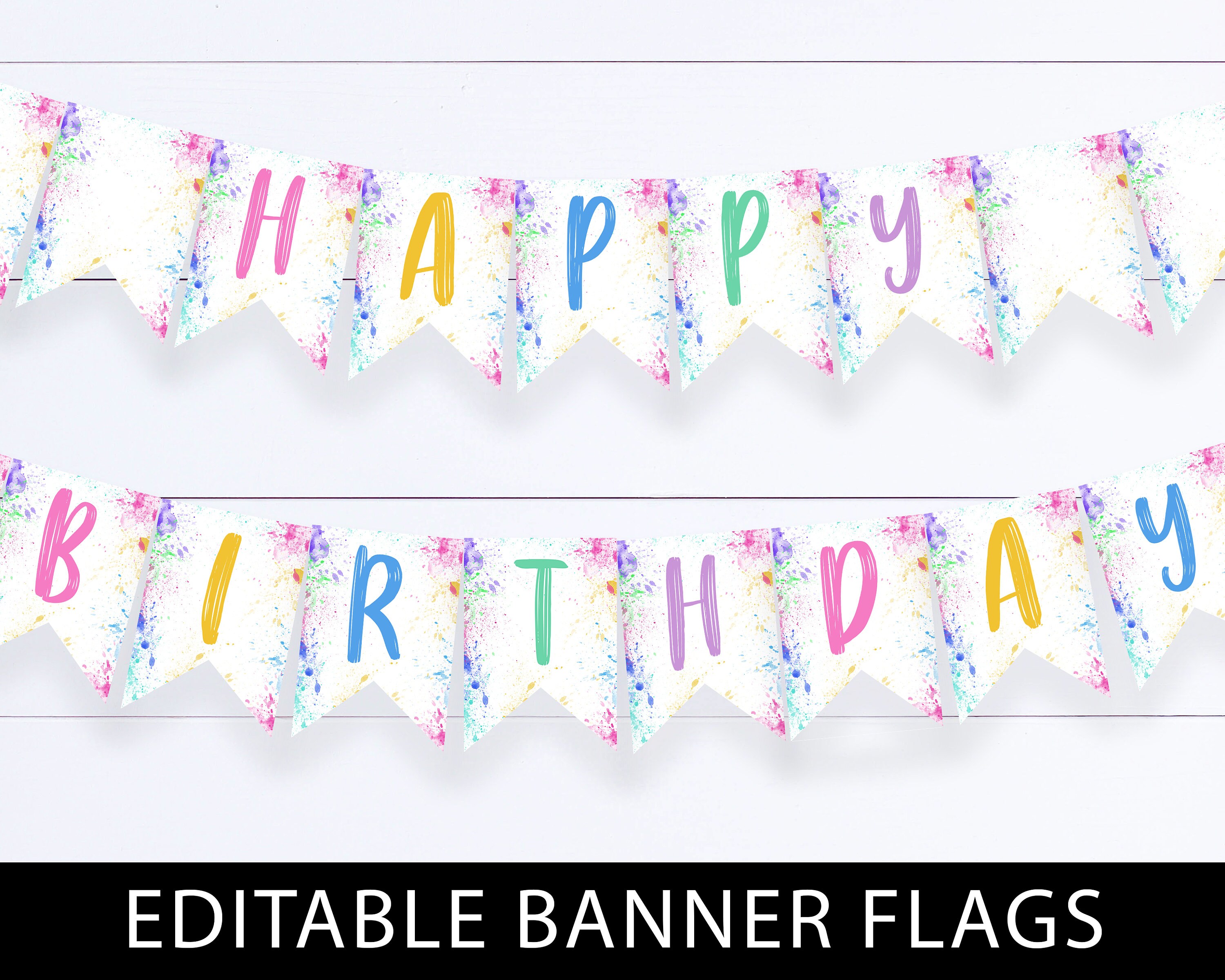 Paint Banner Printable Birthday Party Banner Paint Party Banner ...