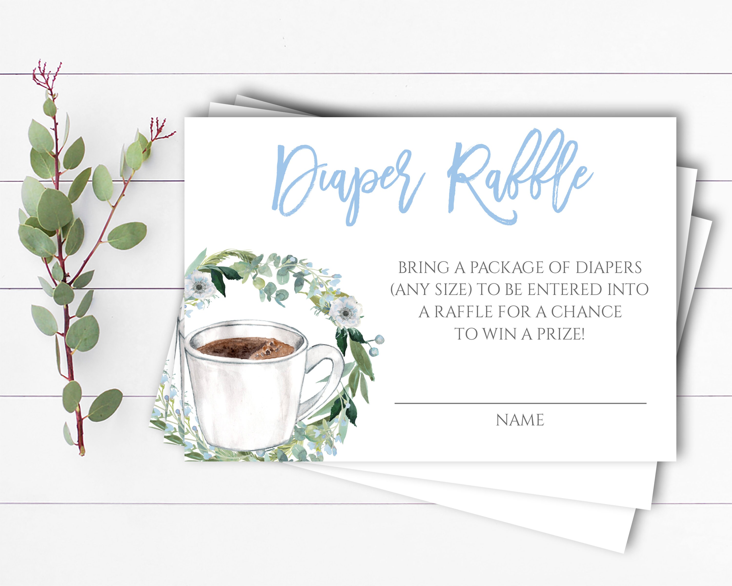 Editable Wreath Diaper Raffle Ticket Baby Shower Games Beer Diaper ...