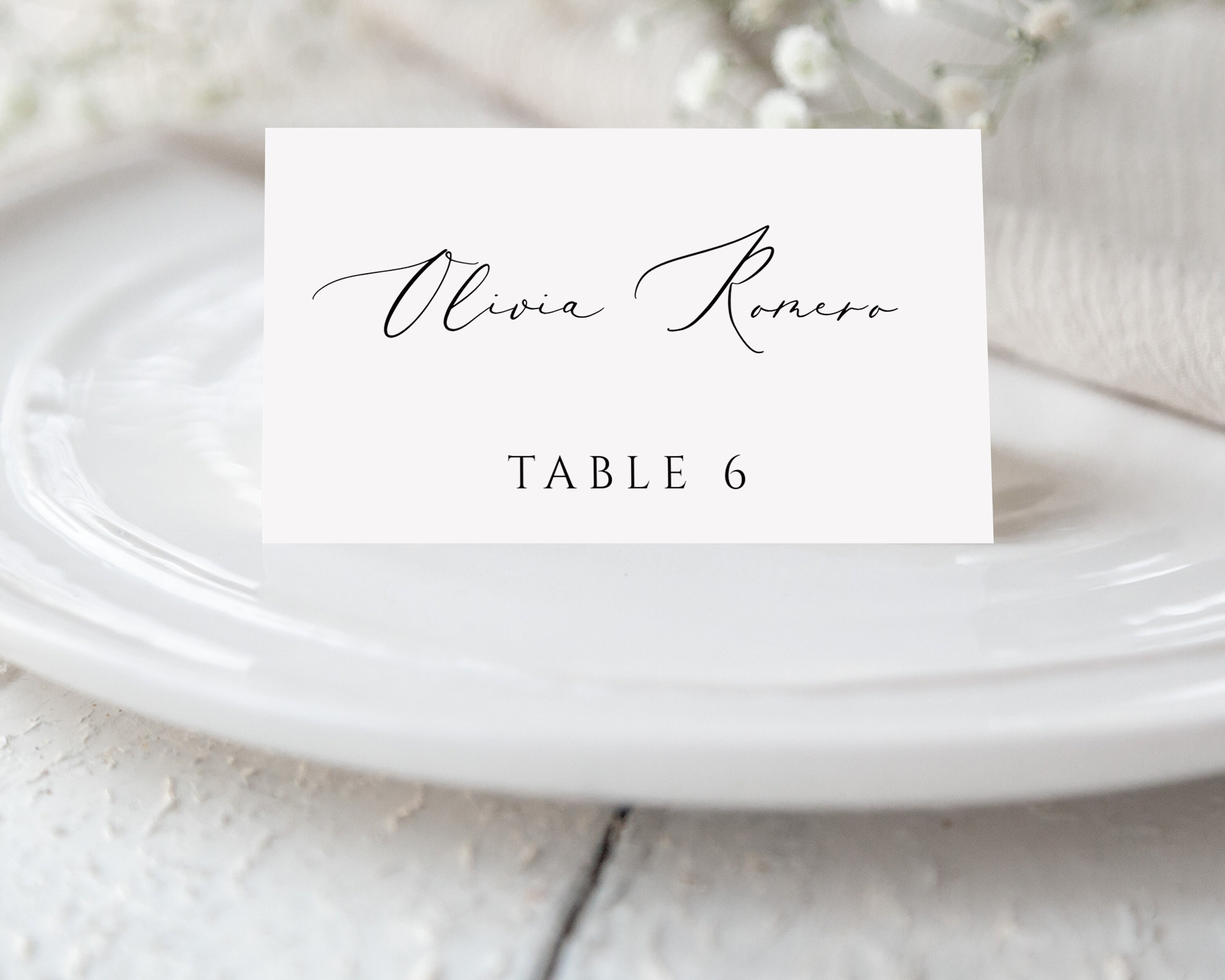 Modern Minimalist Place Cards Template Printable Place Card Template ...