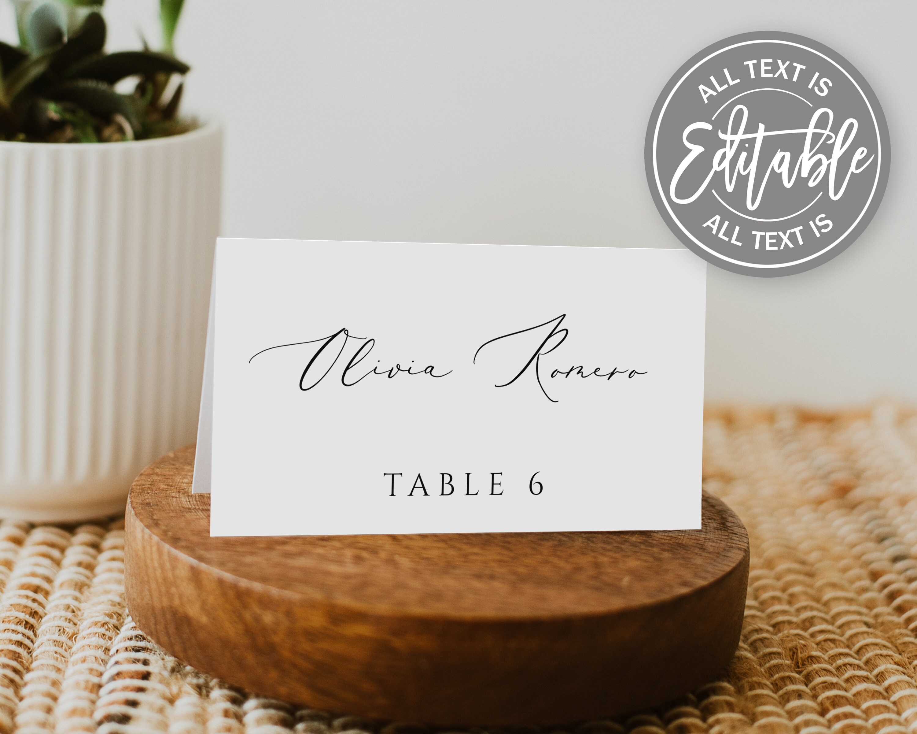 Modern Minimalist Place Cards Template Printable Place Card Template ...