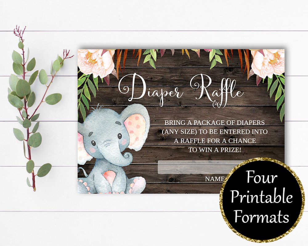 Diaper Raffle Ticket Baby Shower Games Diaper Raffle Card Baby Shower ...