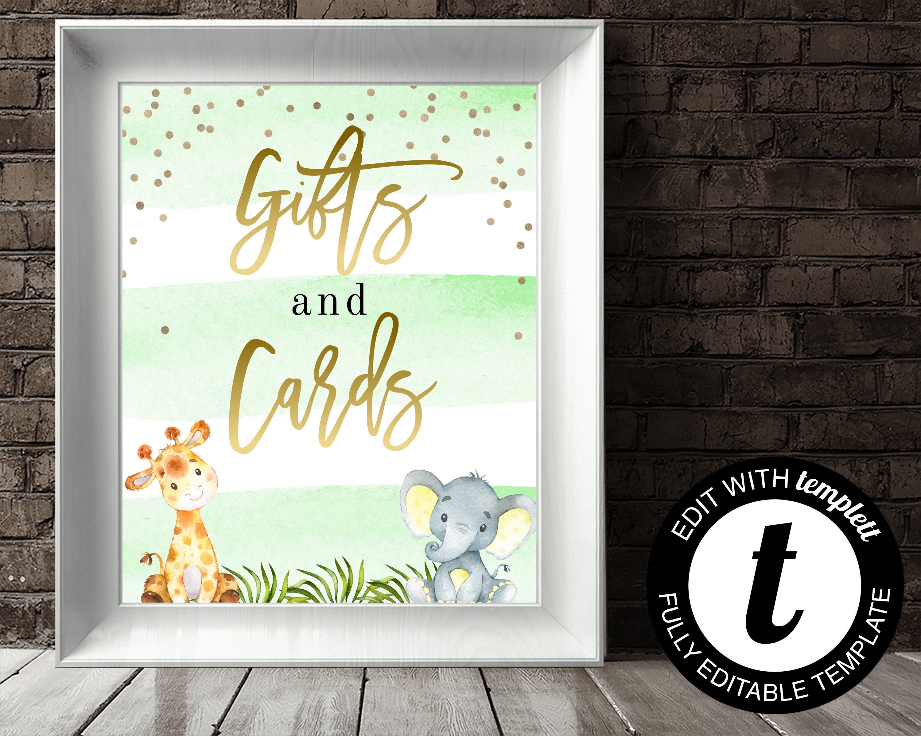 Safari Gifts and Cards Sign Gifts and Cards Baby Shower Elephant Gift ...