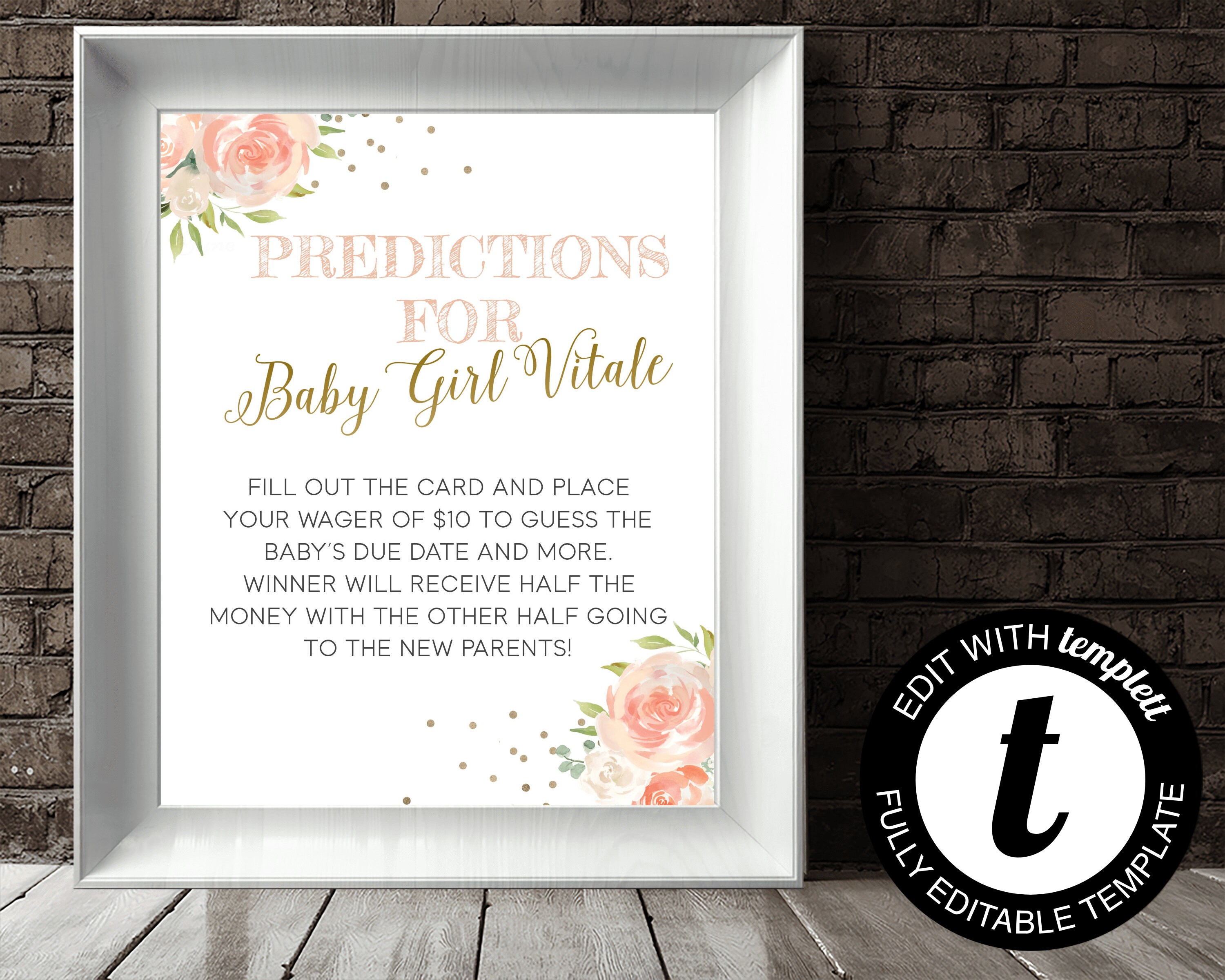 Peach Floral Predictions For Baby Sign Floral Predictions For Baby Sign ...