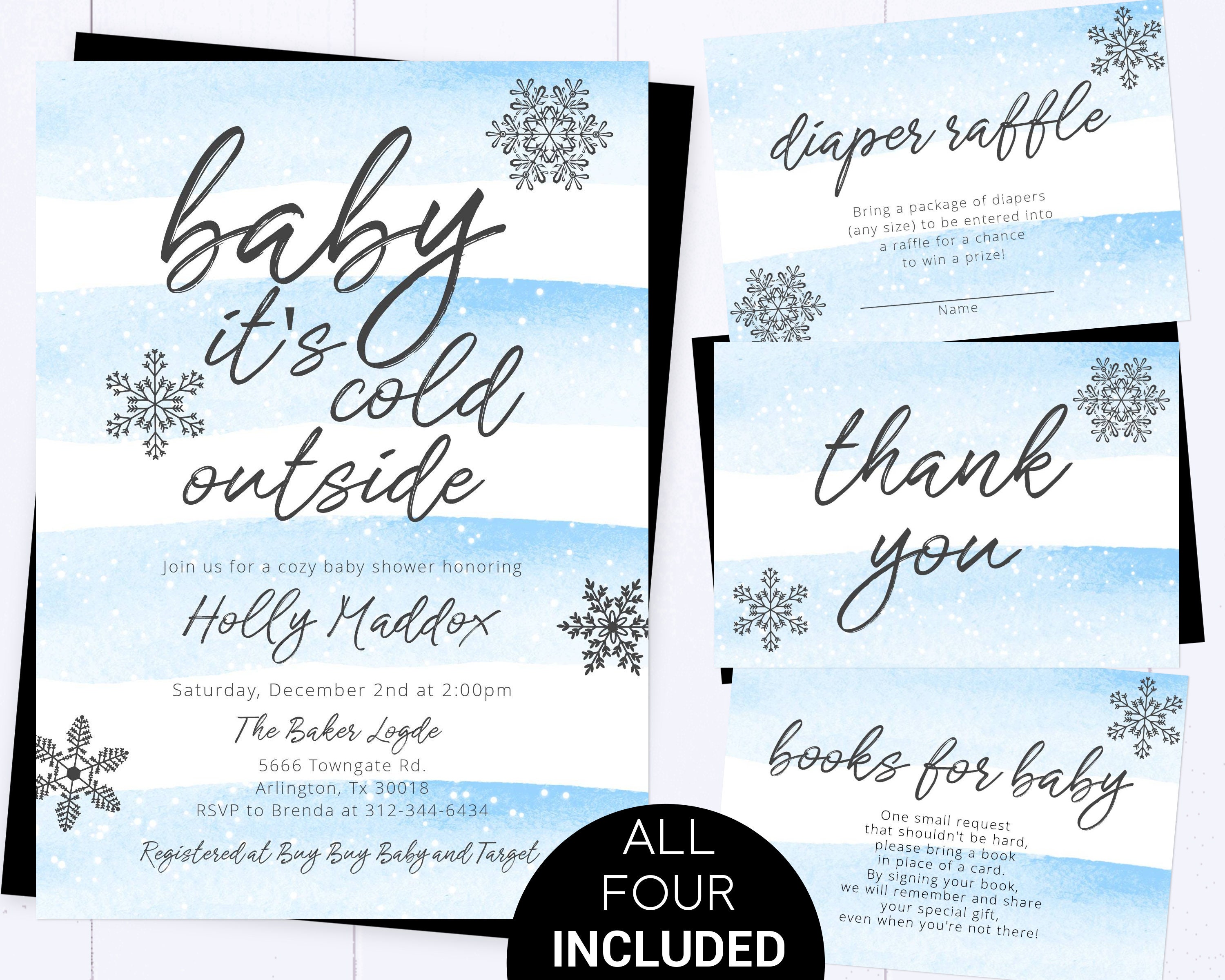 Baby It's Cold Outside Baby Shower Invitation Winter Baby Shower Invite ...