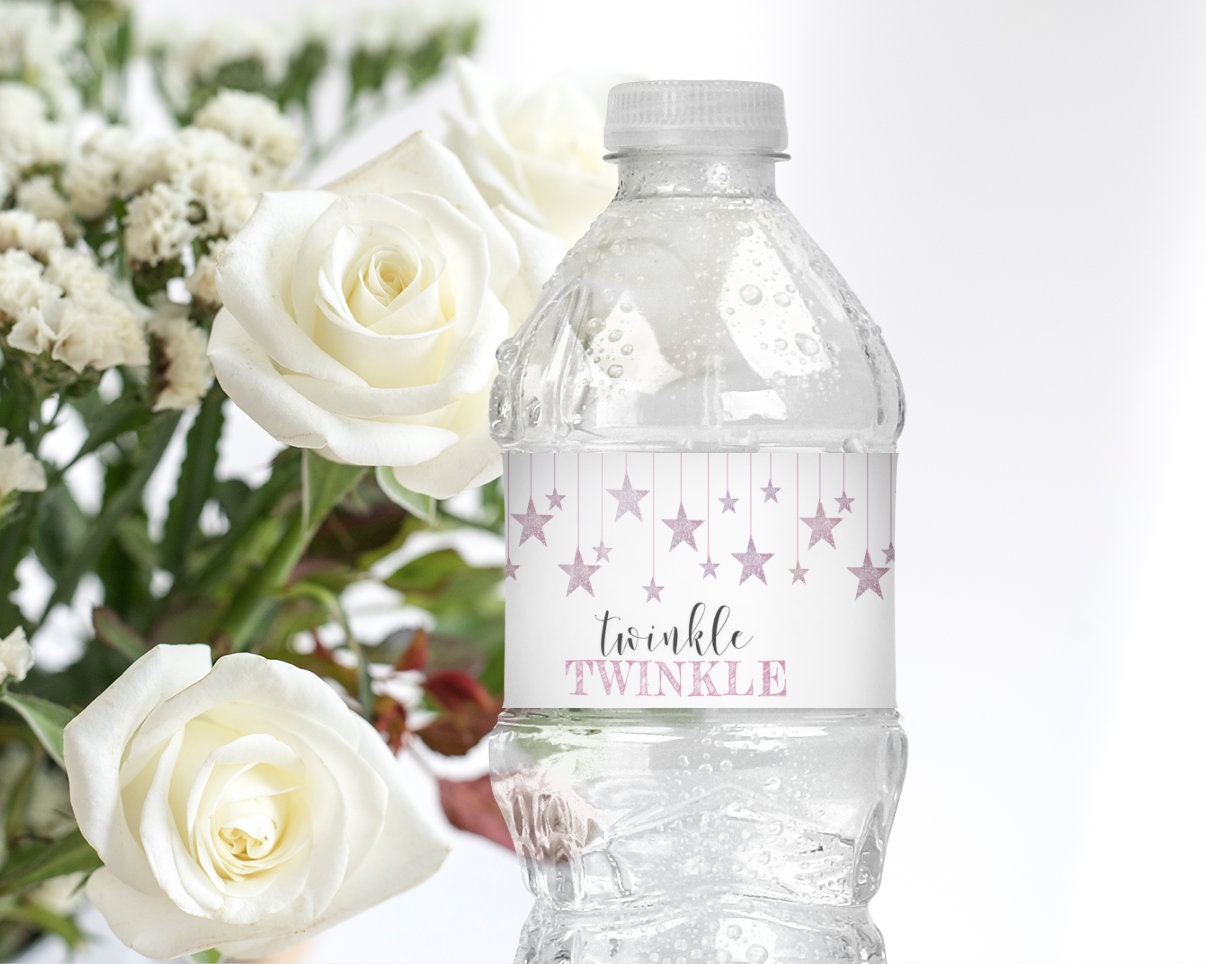 Twinkle Twinkle Birthday Water Bottle Label Birthday Favor Water Bottle ...