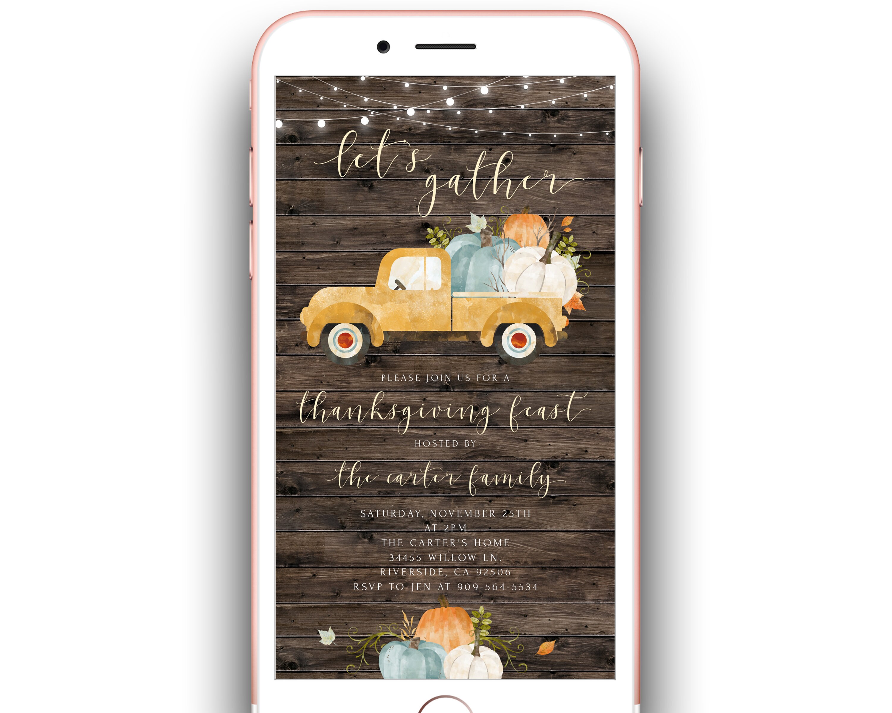 Thanksgiving Feast Evite Let's Gather Thanksgiving Dinner Electronic ...