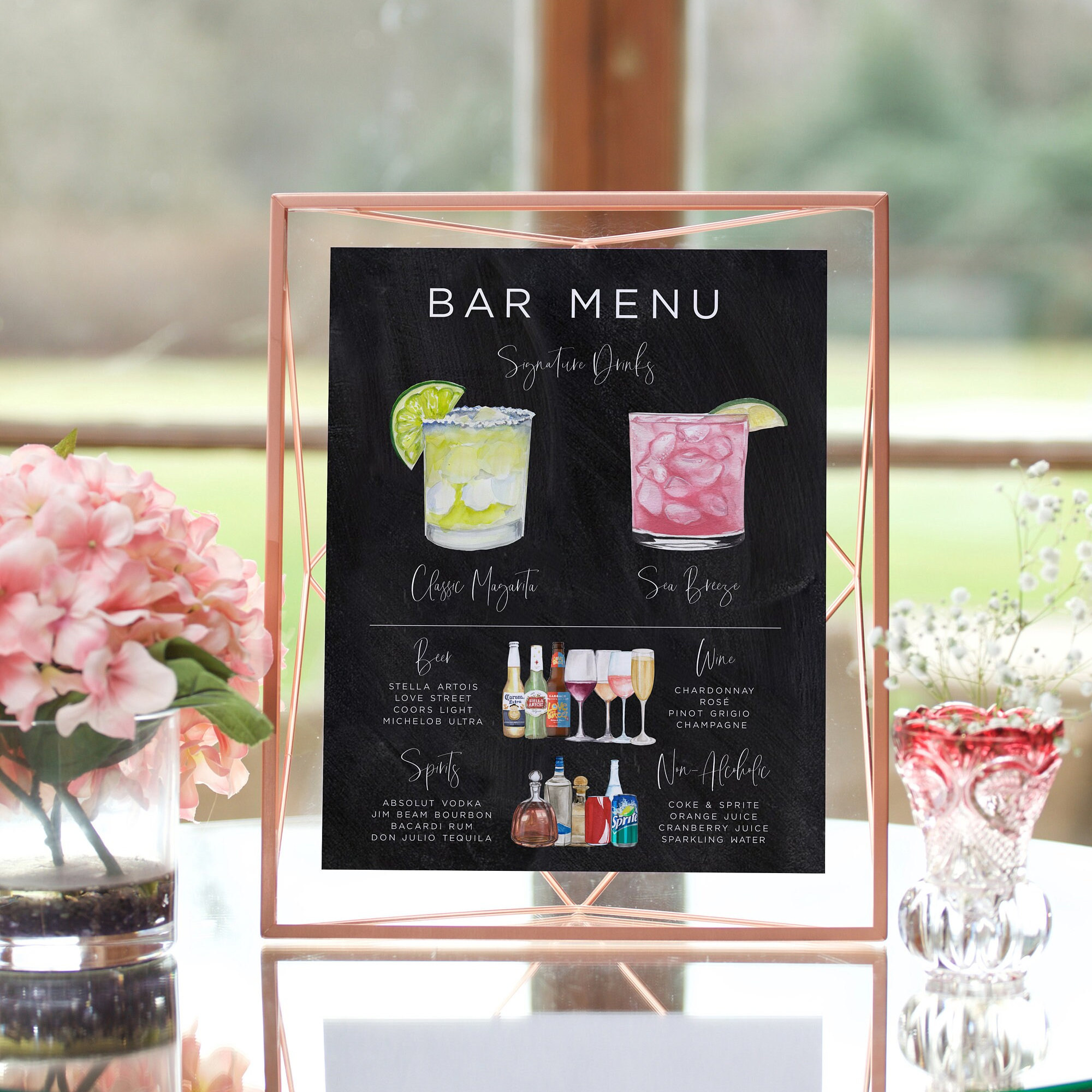 Bar Menu Template, Modern Editable Drink Menu Template, Minimalist ...
