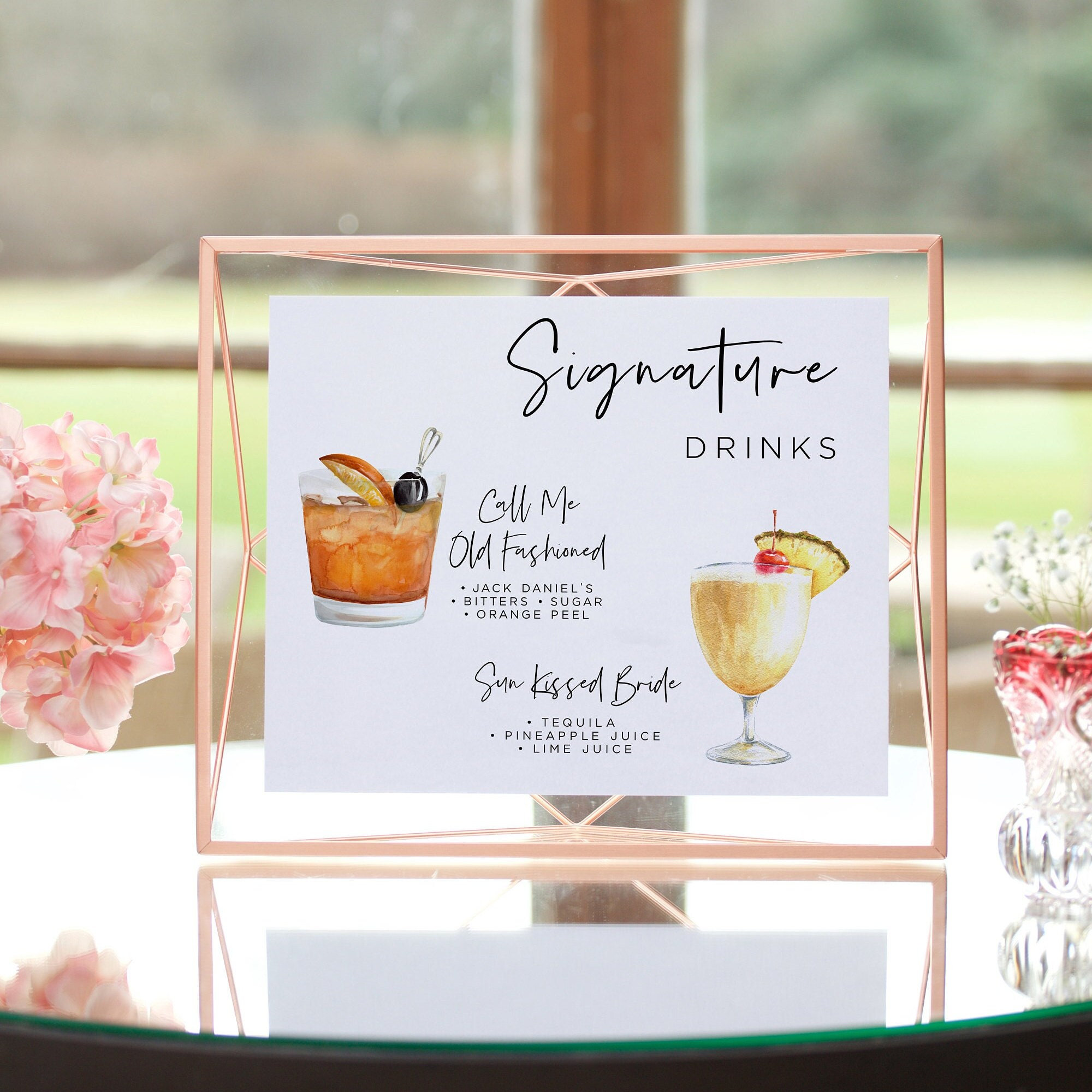 Signature Drink Template, Modern Editable Drink Menu, Minimalist ...