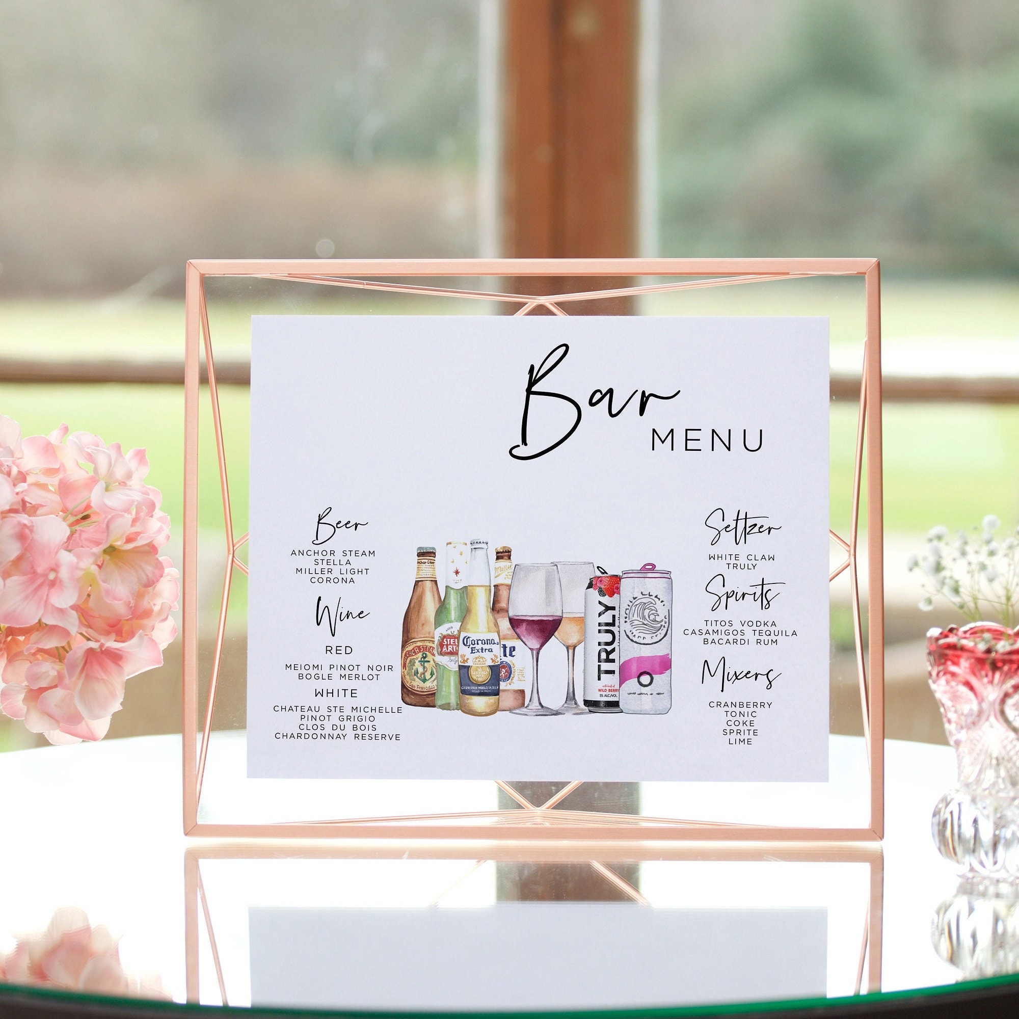 Bar Menu Template, Modern Editable Drink Menu Template, Minimalist ...