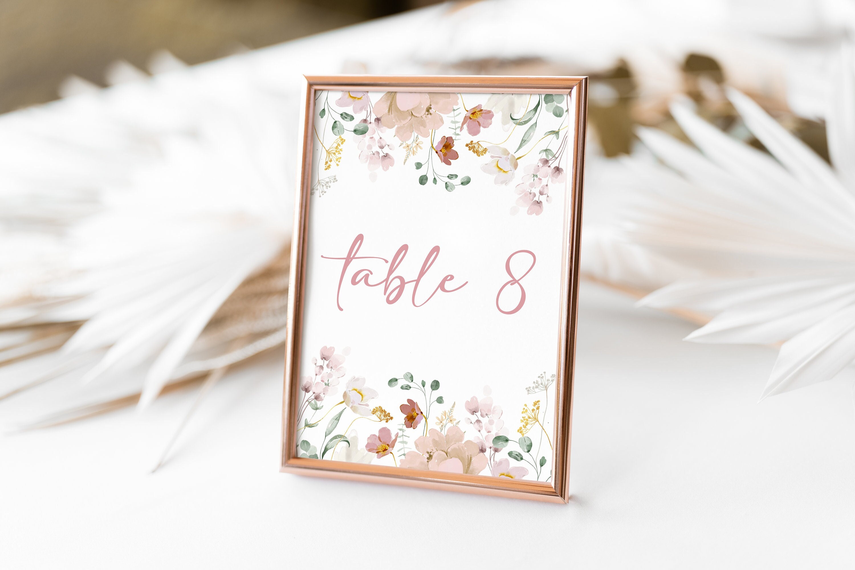 Wildflower Table Numbers Printable Template, DIY Editable Table Numbers ...
