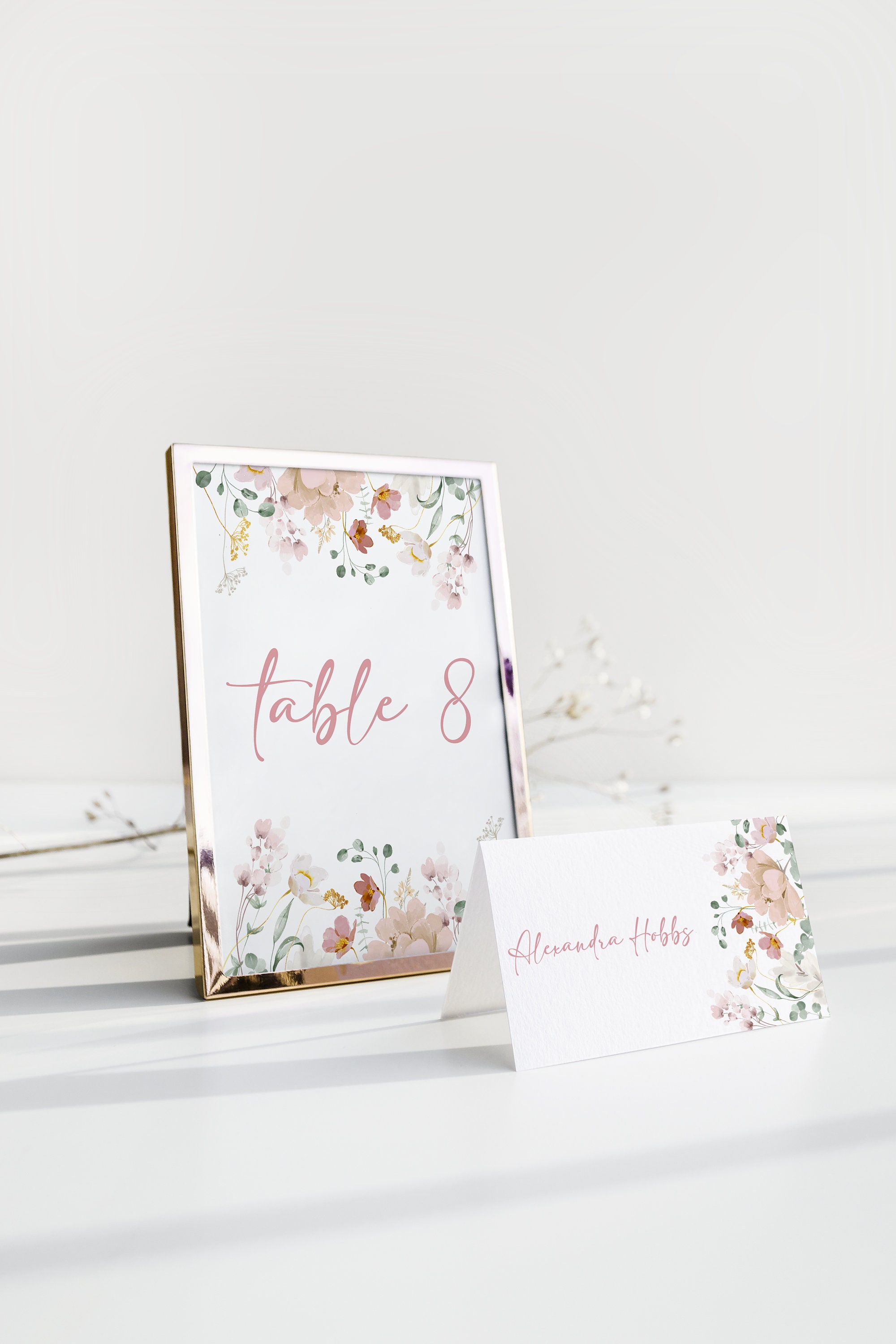 Wildflower Table Numbers Printable Template, DIY Editable Table Numbers ...