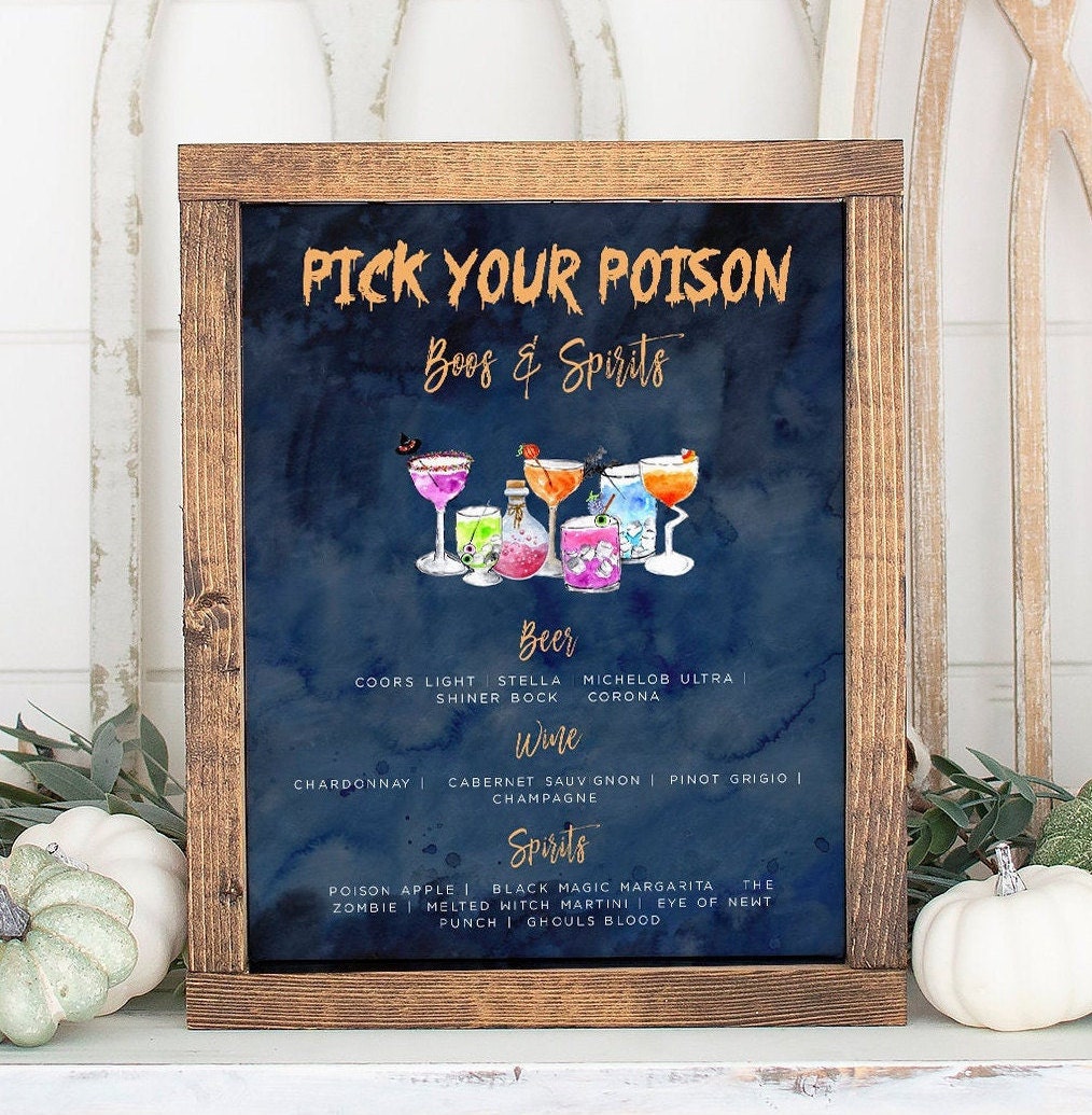 Halloween Bar Menu Template, Halloween Signature Cocktails Template ...