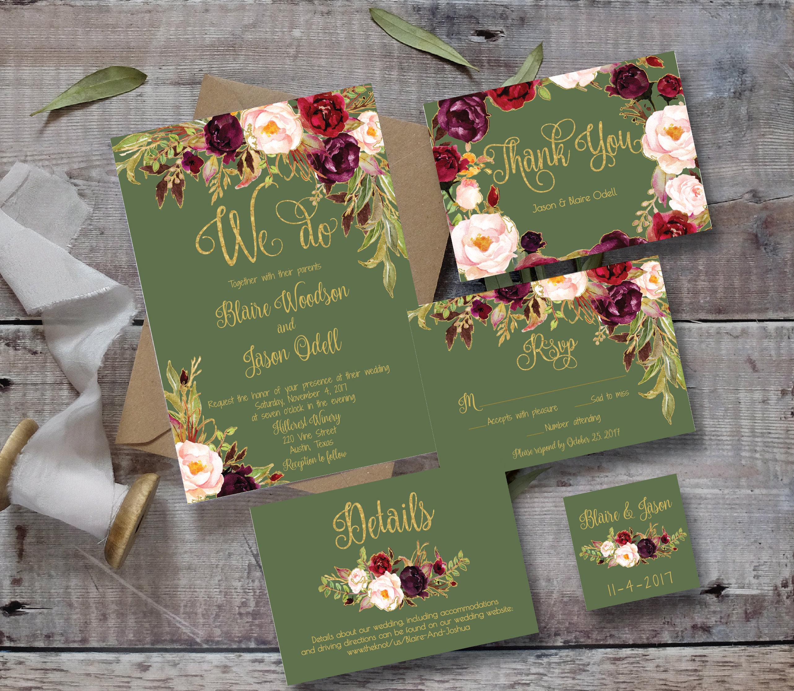 Wedding Invitation Template Printable / Editable - DIY Floral ...