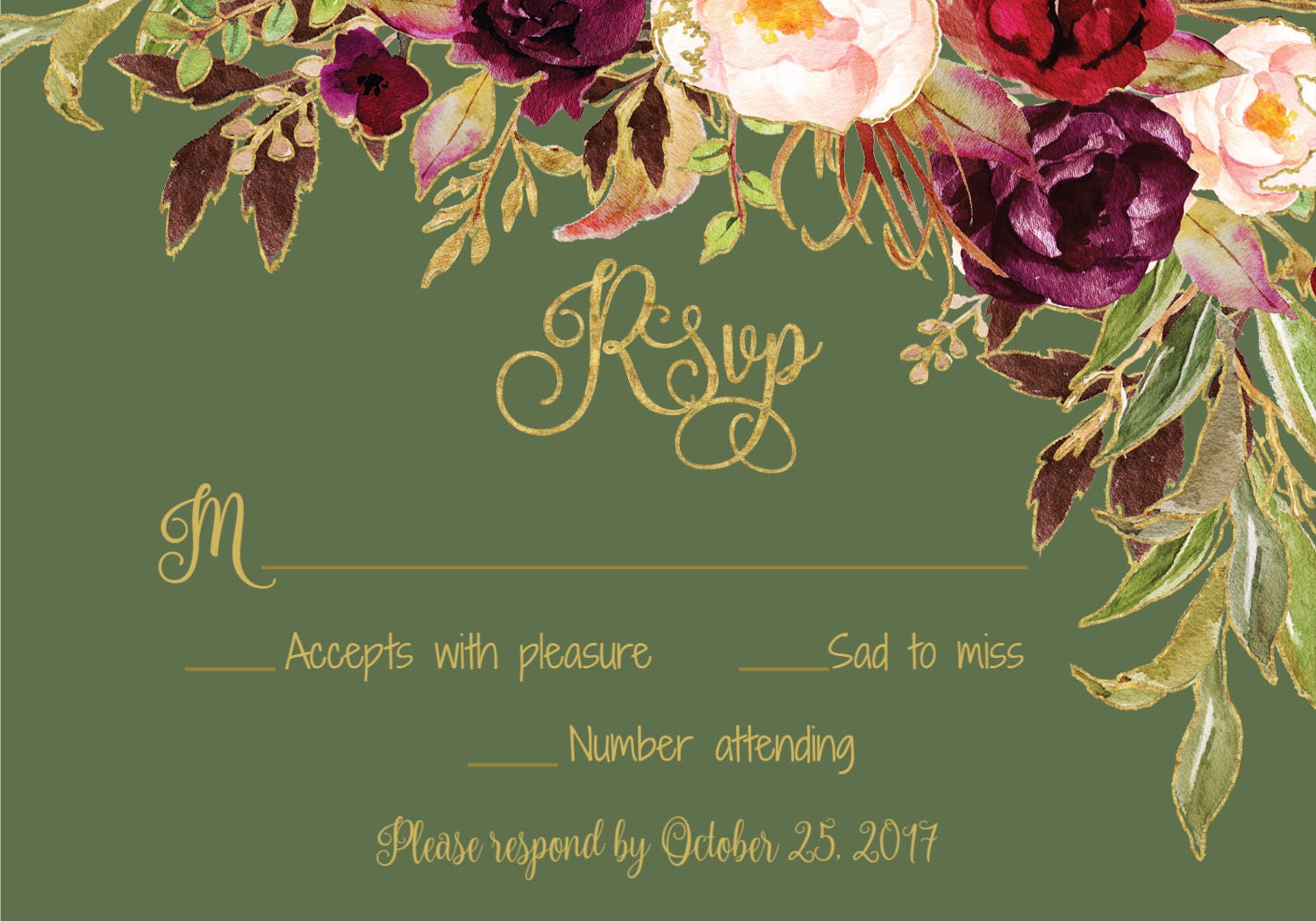 Wedding Invitation Template Printable / Editable - DIY Floral ...
