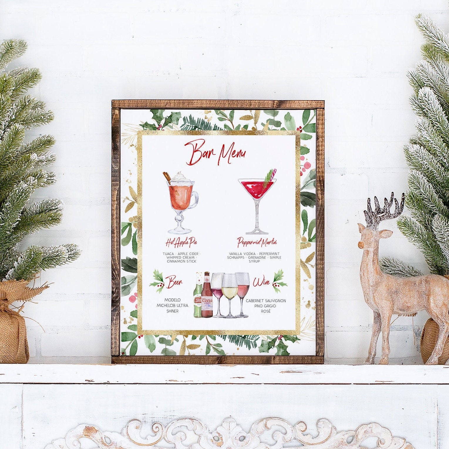 Christmas Bar Menu Template, Design Your Own! 2,500+ Drink Images ...