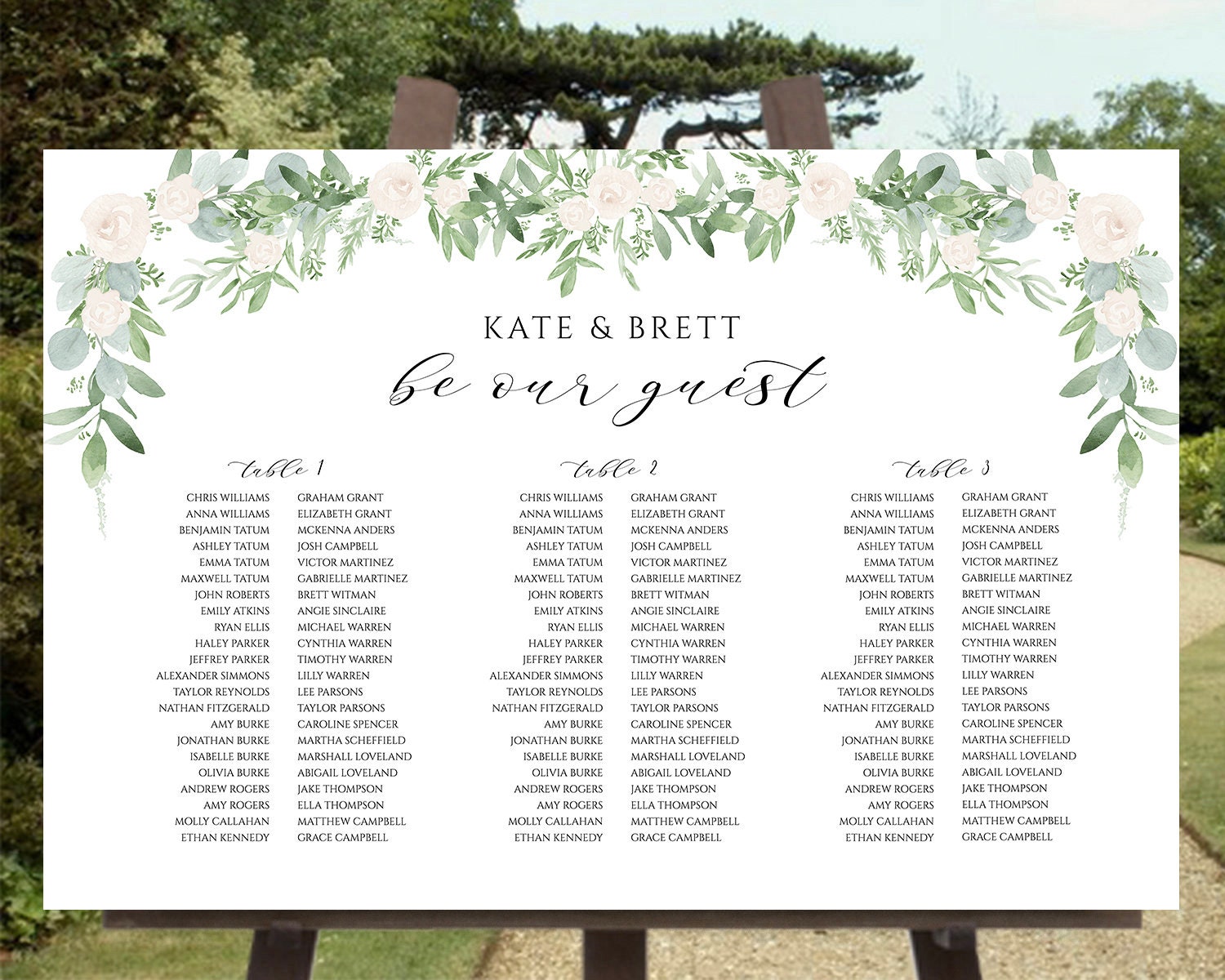 Printable Seating Chart Long Table, Banquet Seating Chart Template ...