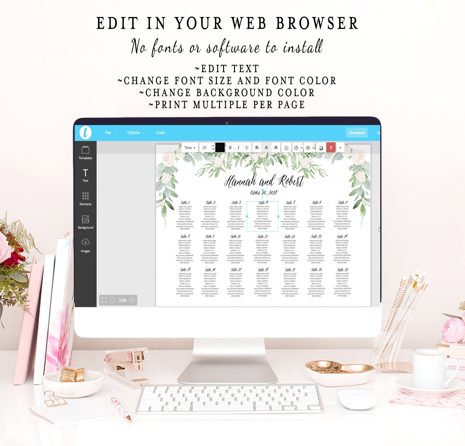 Printable Seating Chart Long Table, Banquet Seating Chart Template ...