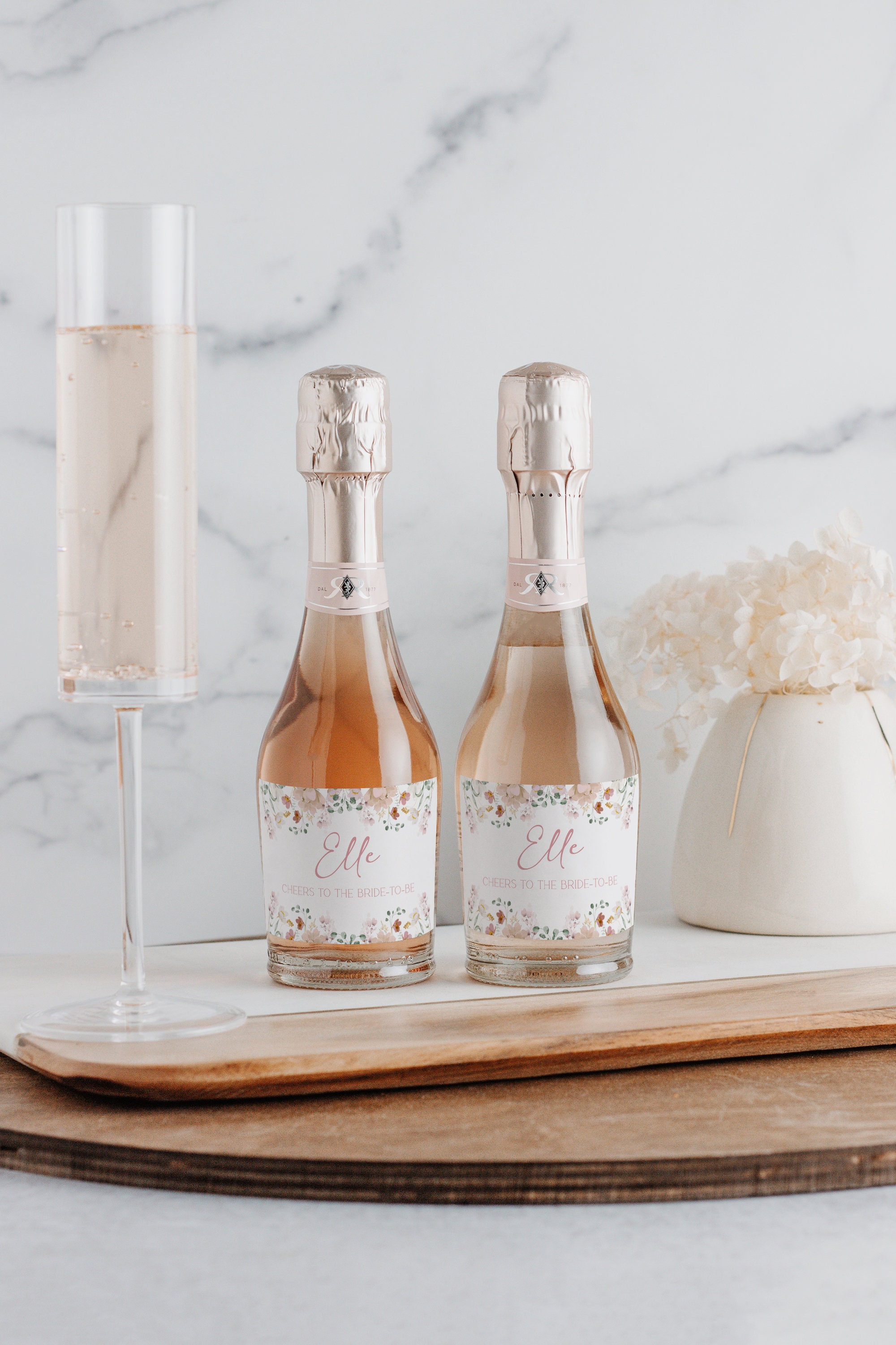 Wildflower Mini Champagne Label Template, Editable Mini Champagne ...