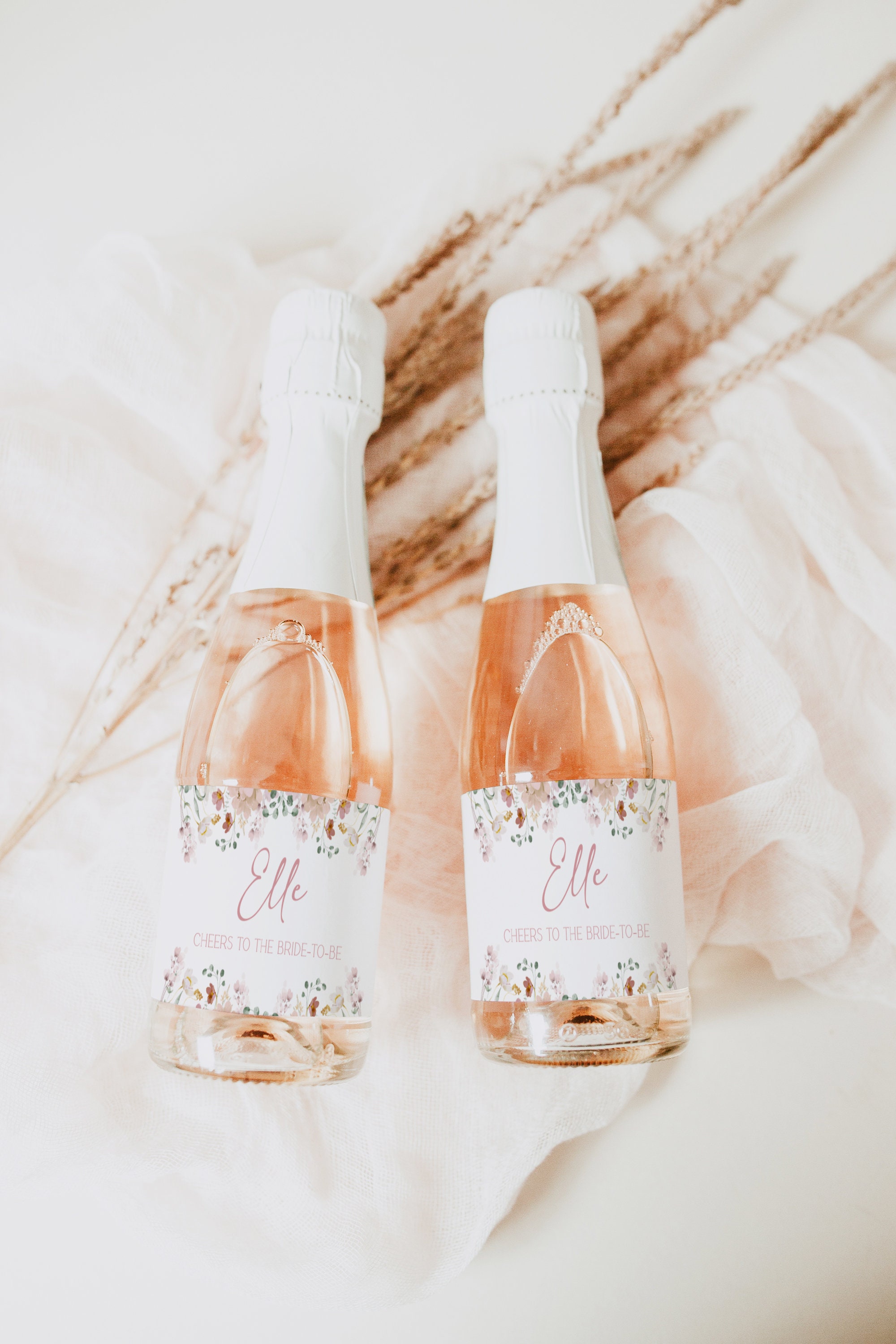 Wildflower Mini Champagne Label Template, Editable Mini Champagne ...