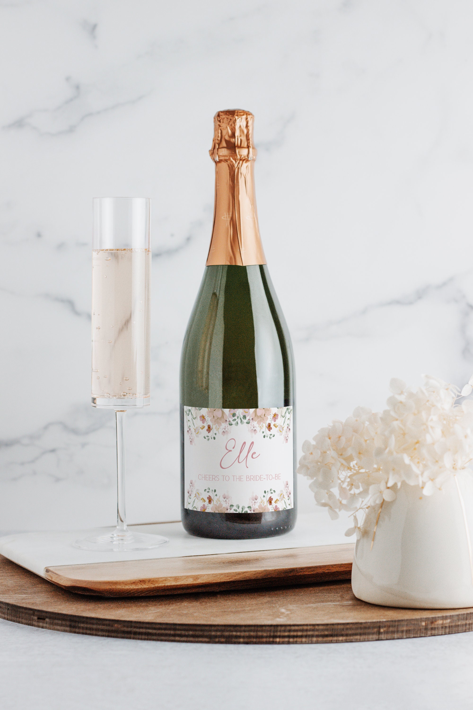 Wildflower Mini Champagne Label Template, Editable Mini Champagne ...