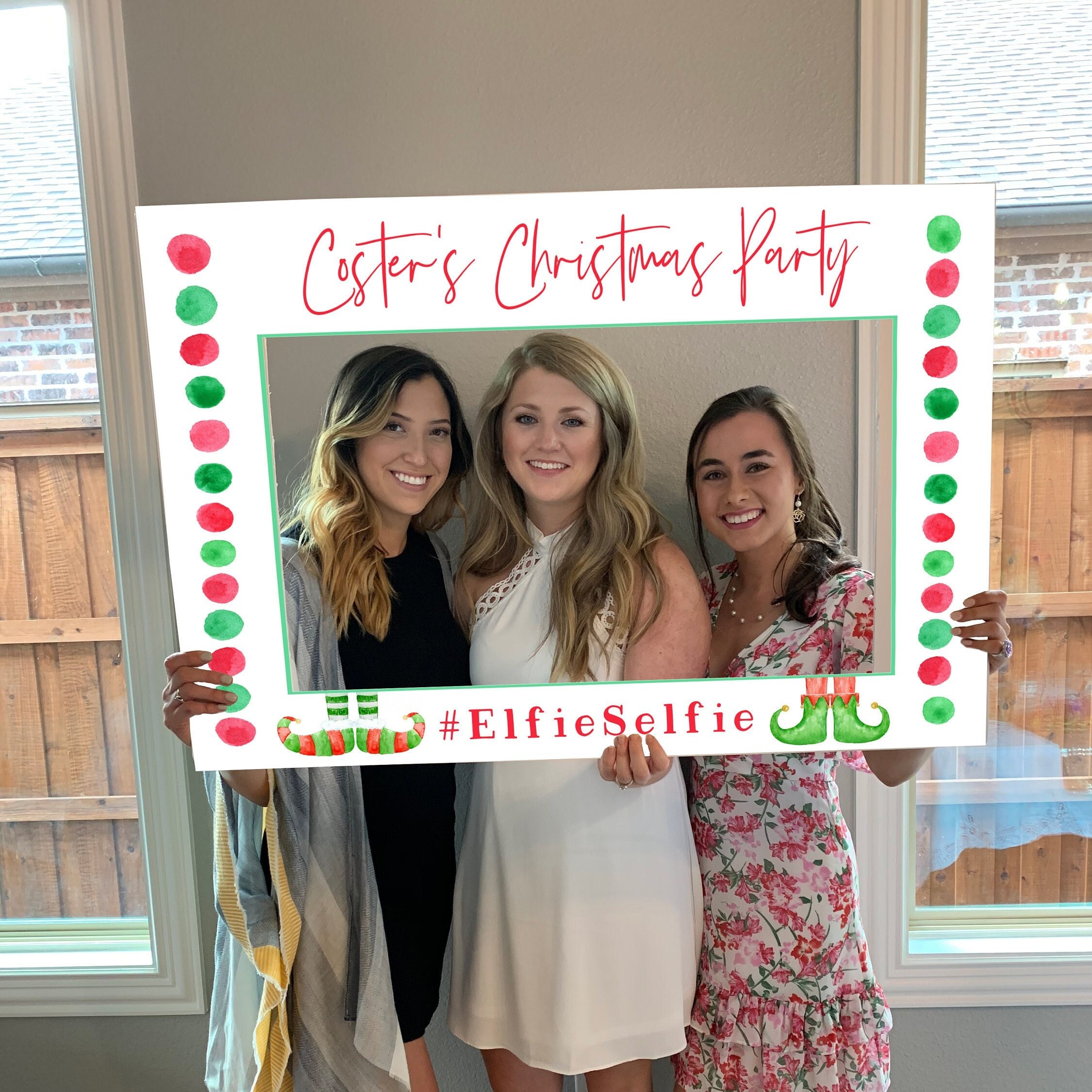 Christmas Party Photo Prop Frame Printable Template, Elfie Selfie Photo ...