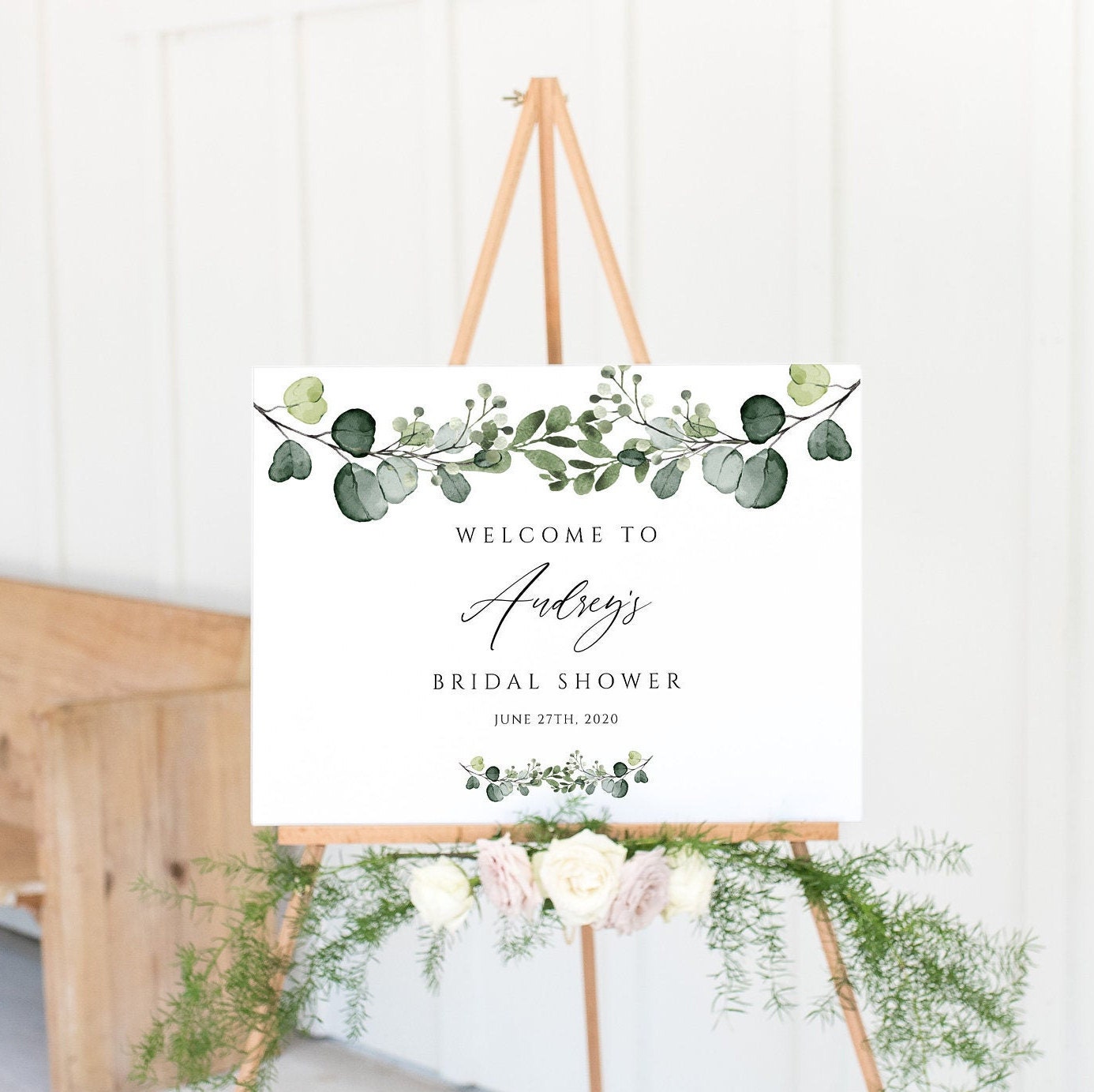 Eucalyptus Welcome Sign Template, Bridal Shower / Hen Party / Baby ...
