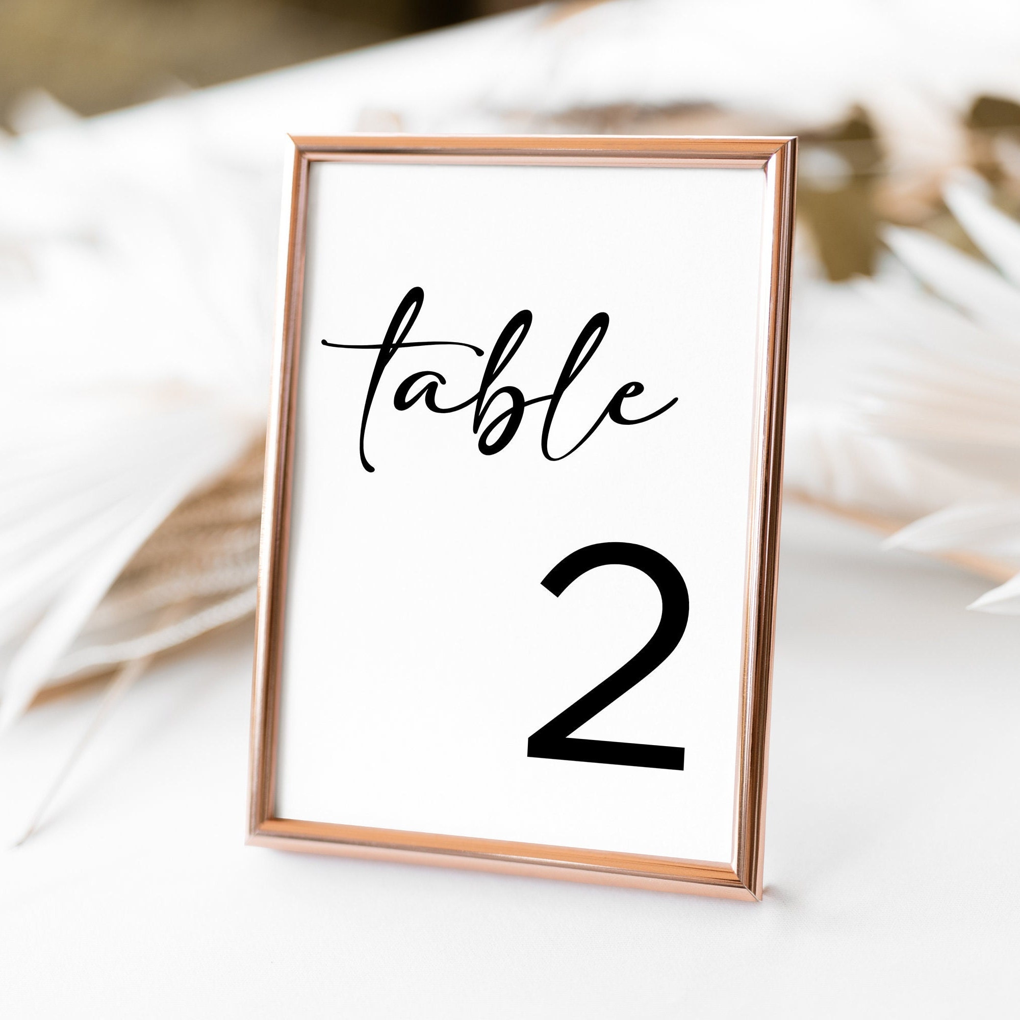 Minimalist Table Numbers Printable Template, DIY Editable Table Numbers ...