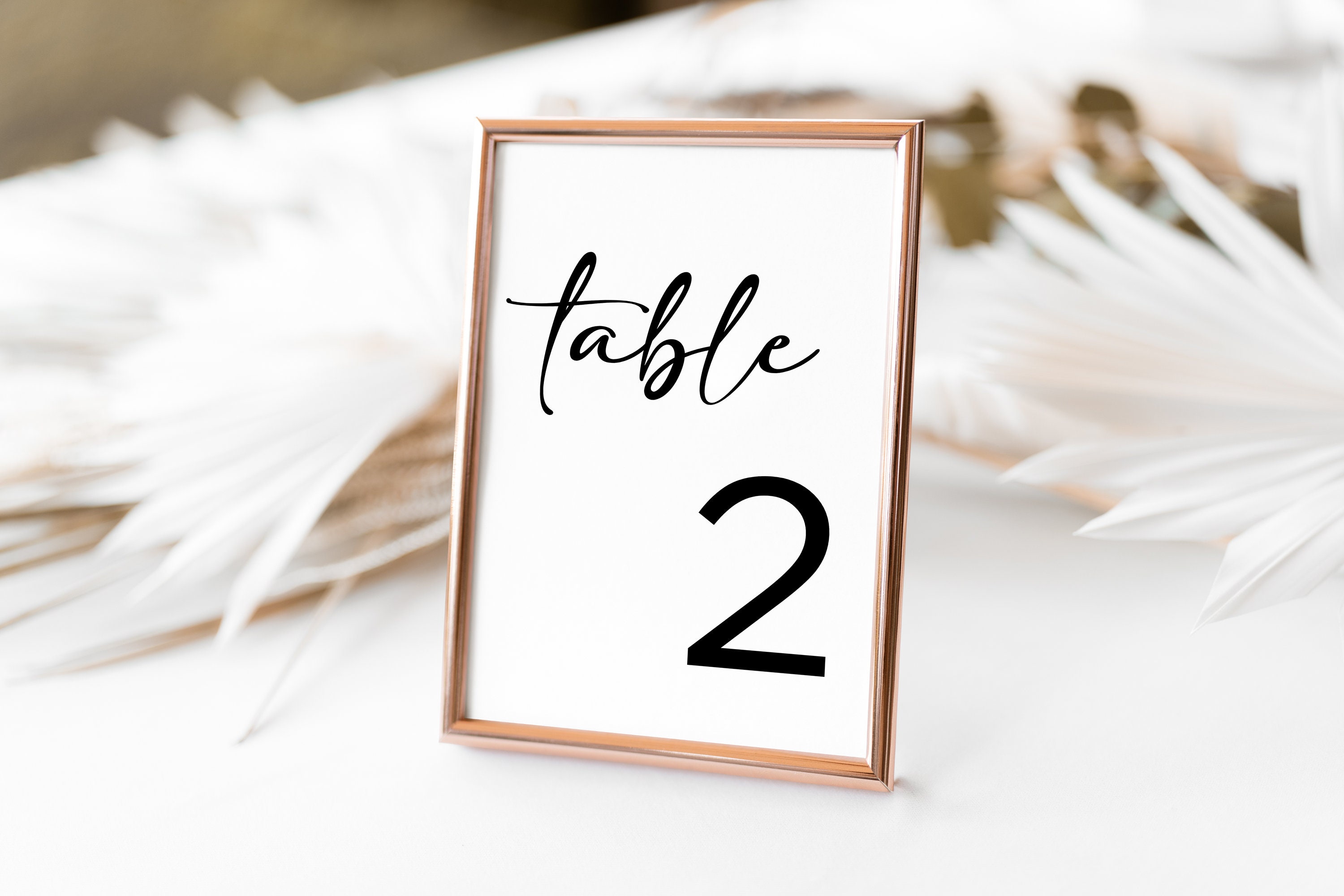 Minimalist Table Numbers Printable Template, DIY Editable Table Numbers ...