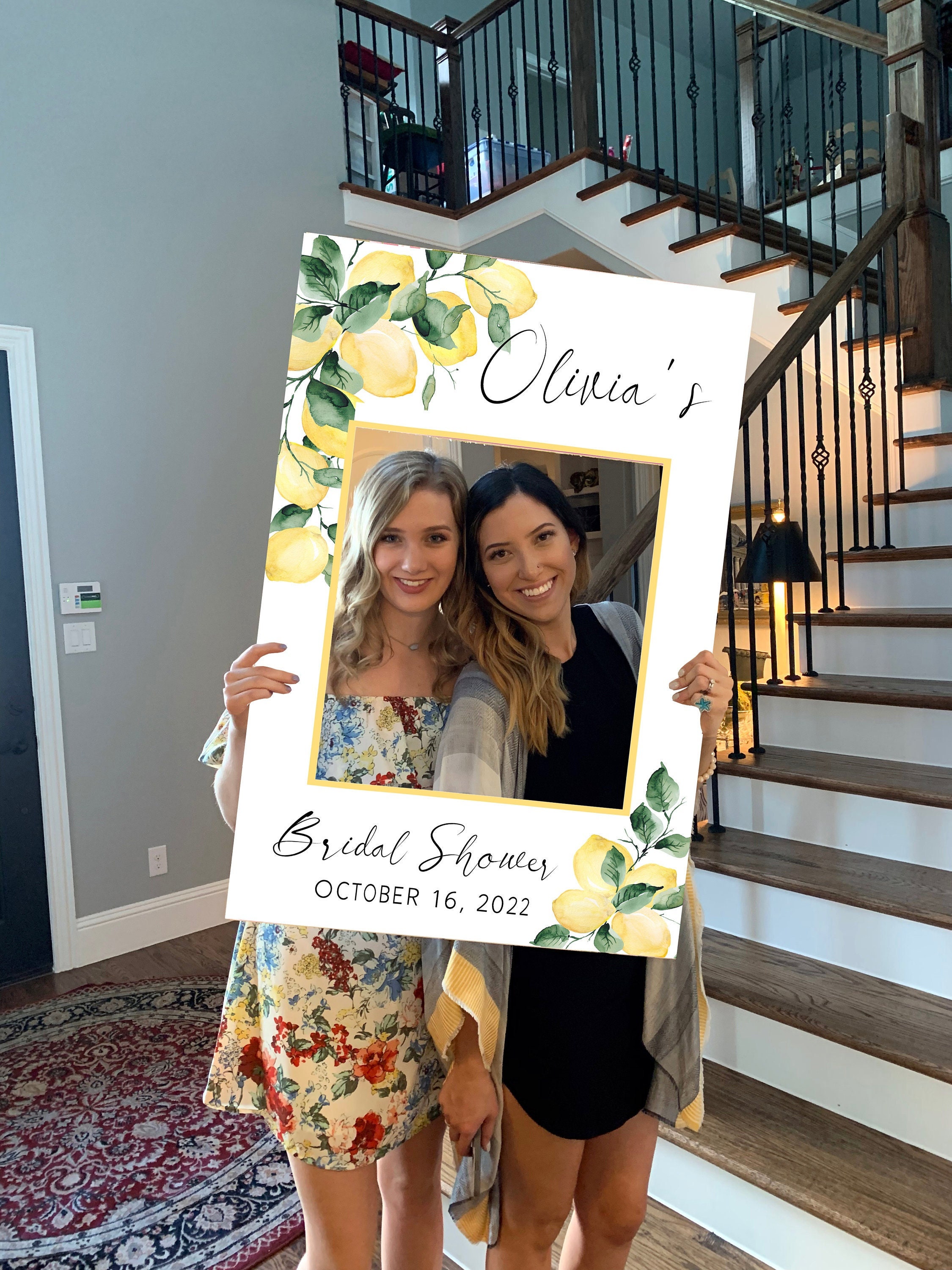 Lemon Photo Prop Frame Printable, Lemons Bridal Shower, Hen Party Photo ...