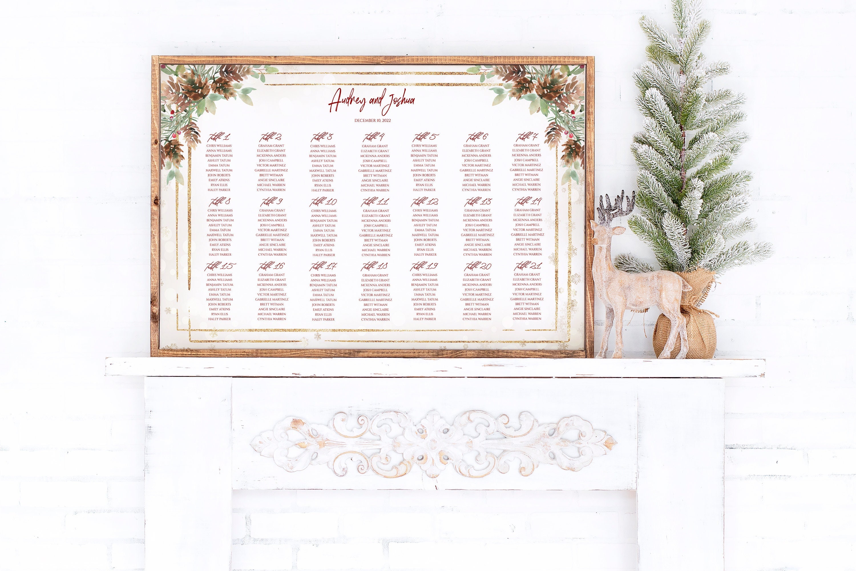 Christmas Seating Chart Template, Holiday Seating Chart Printable ...