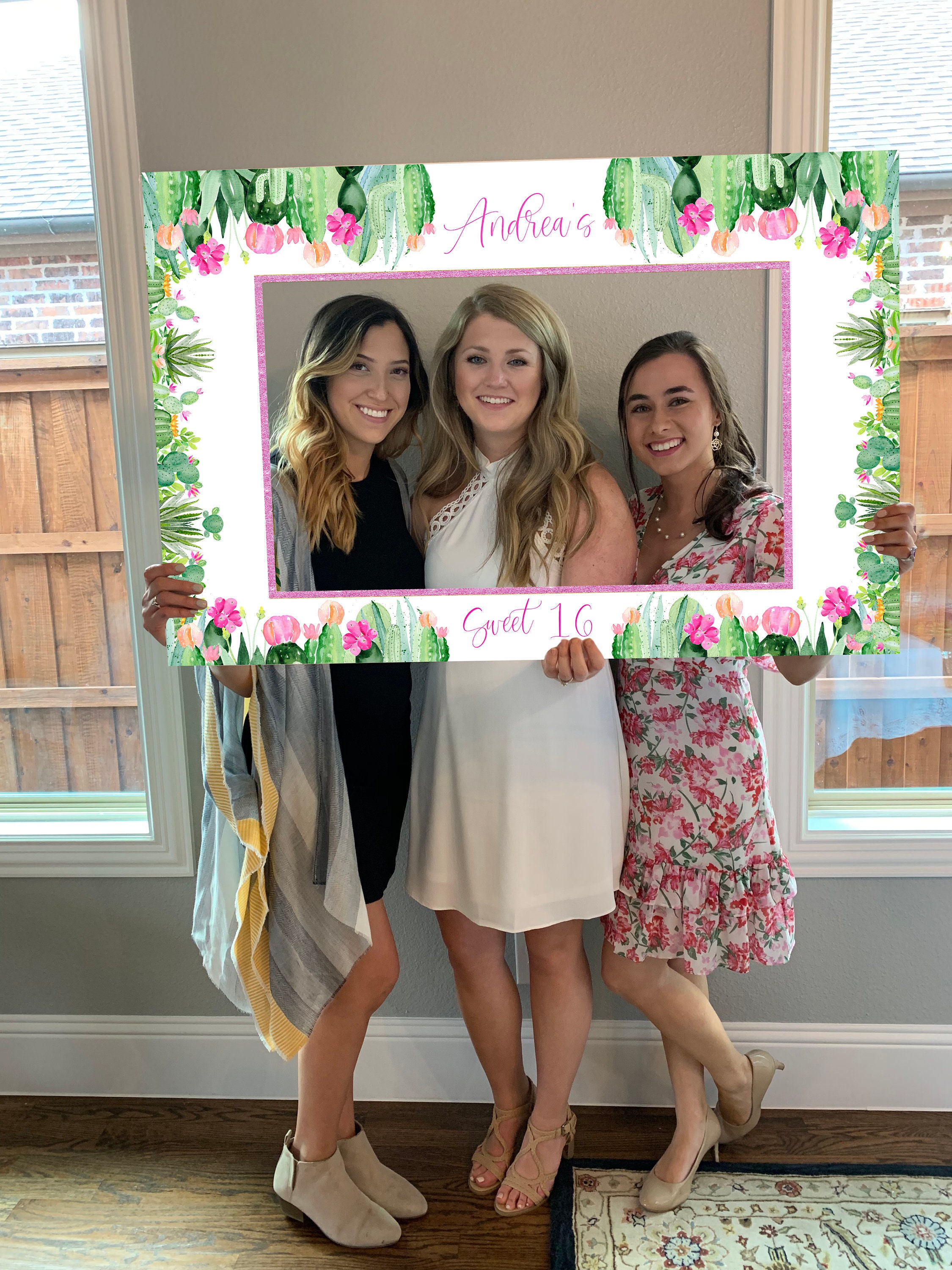 Cactus Photo Prop Frame Printable Template, Bridal Shower / Hen Party ...