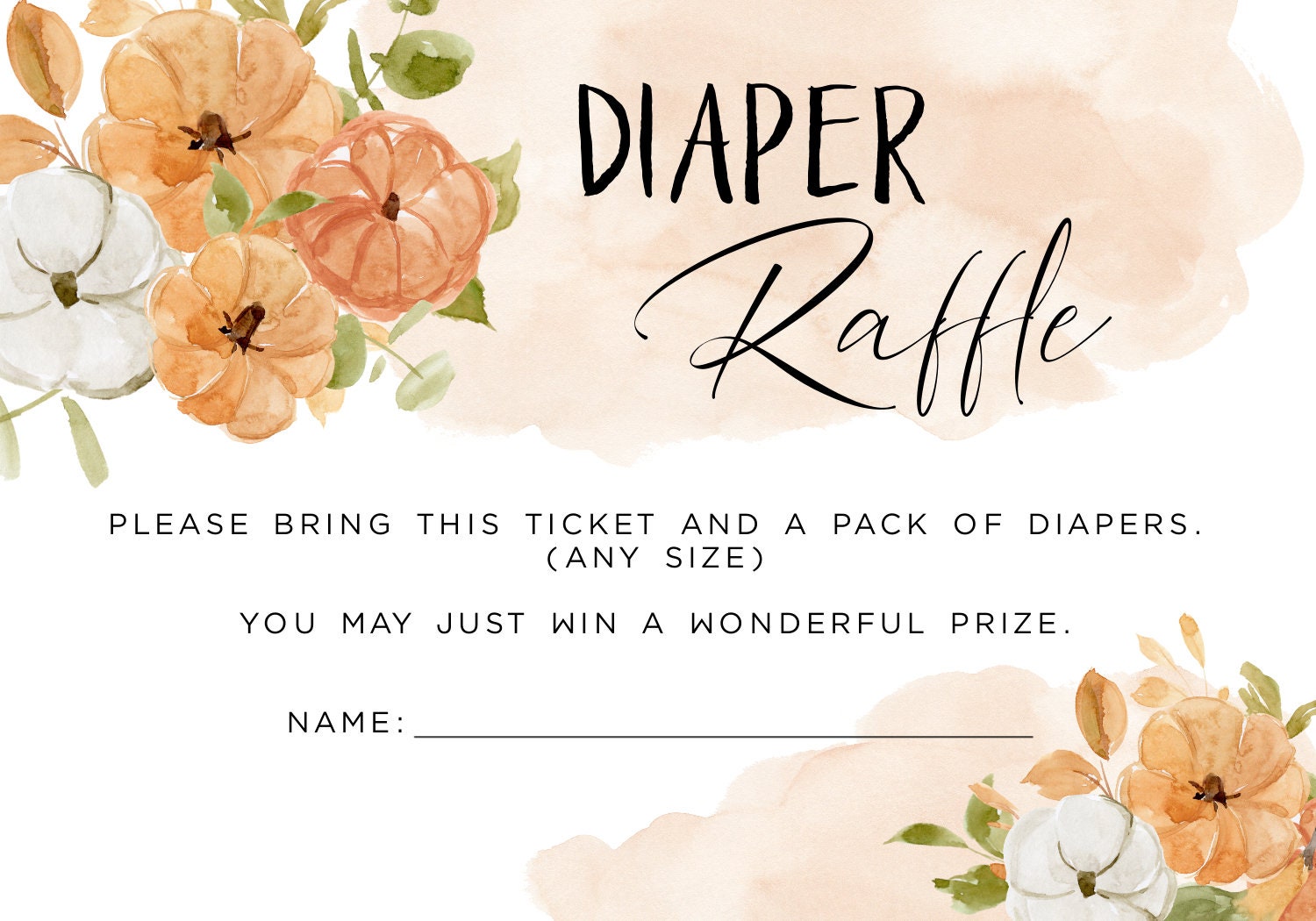 Little Pumpkin Baby Shower Invitation, Pumpkin Shower Template, INSTANT ...