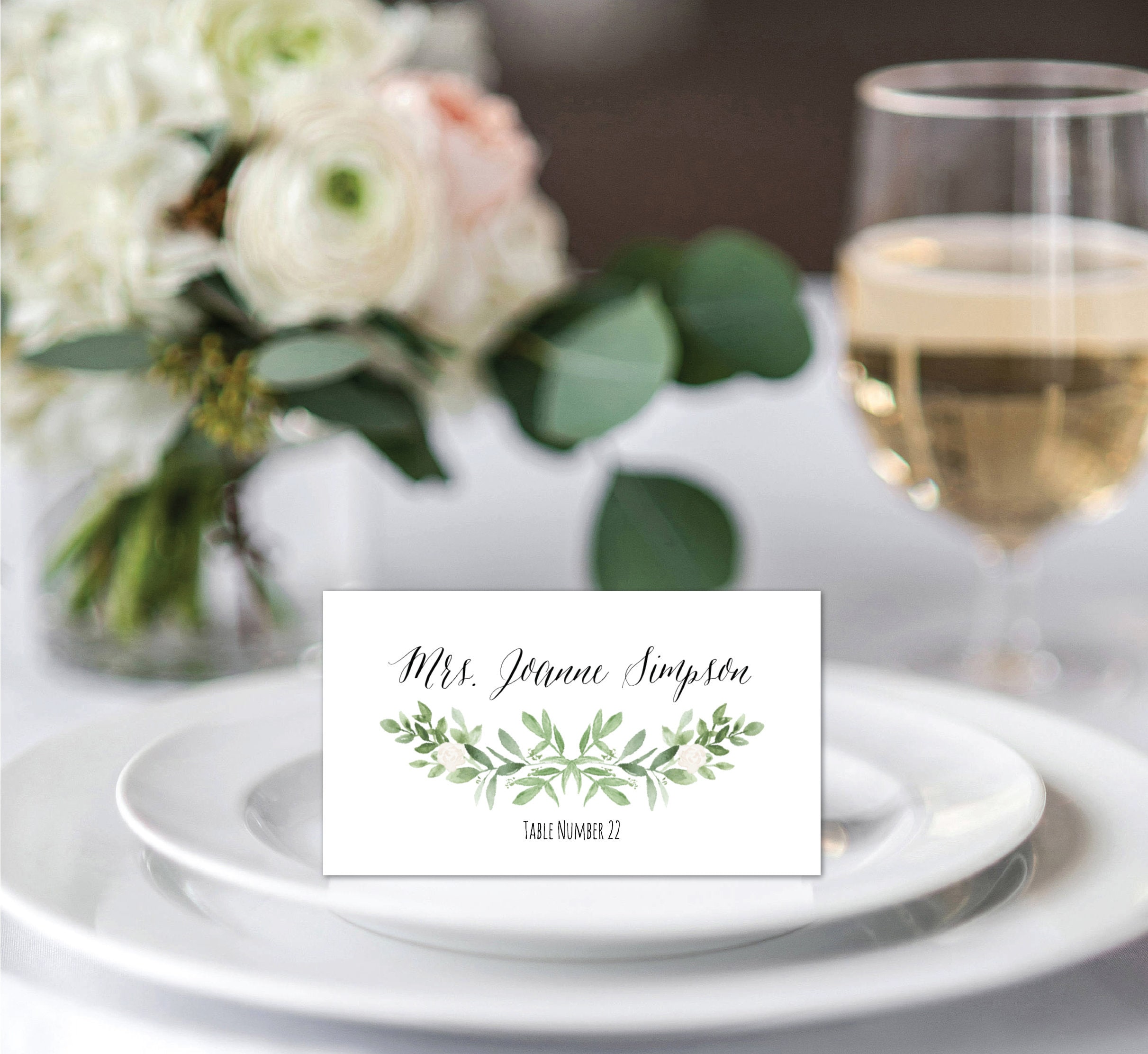 Place Cards Template, Avery Place Cards Printable, Wedding Place Card ...