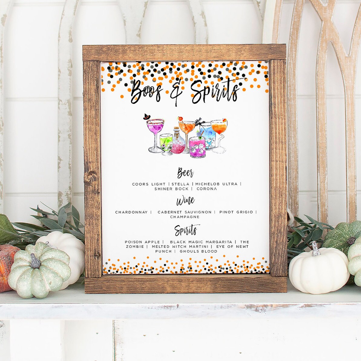 Halloween Bar Menu Template, Halloween Signature Cocktails Template ...