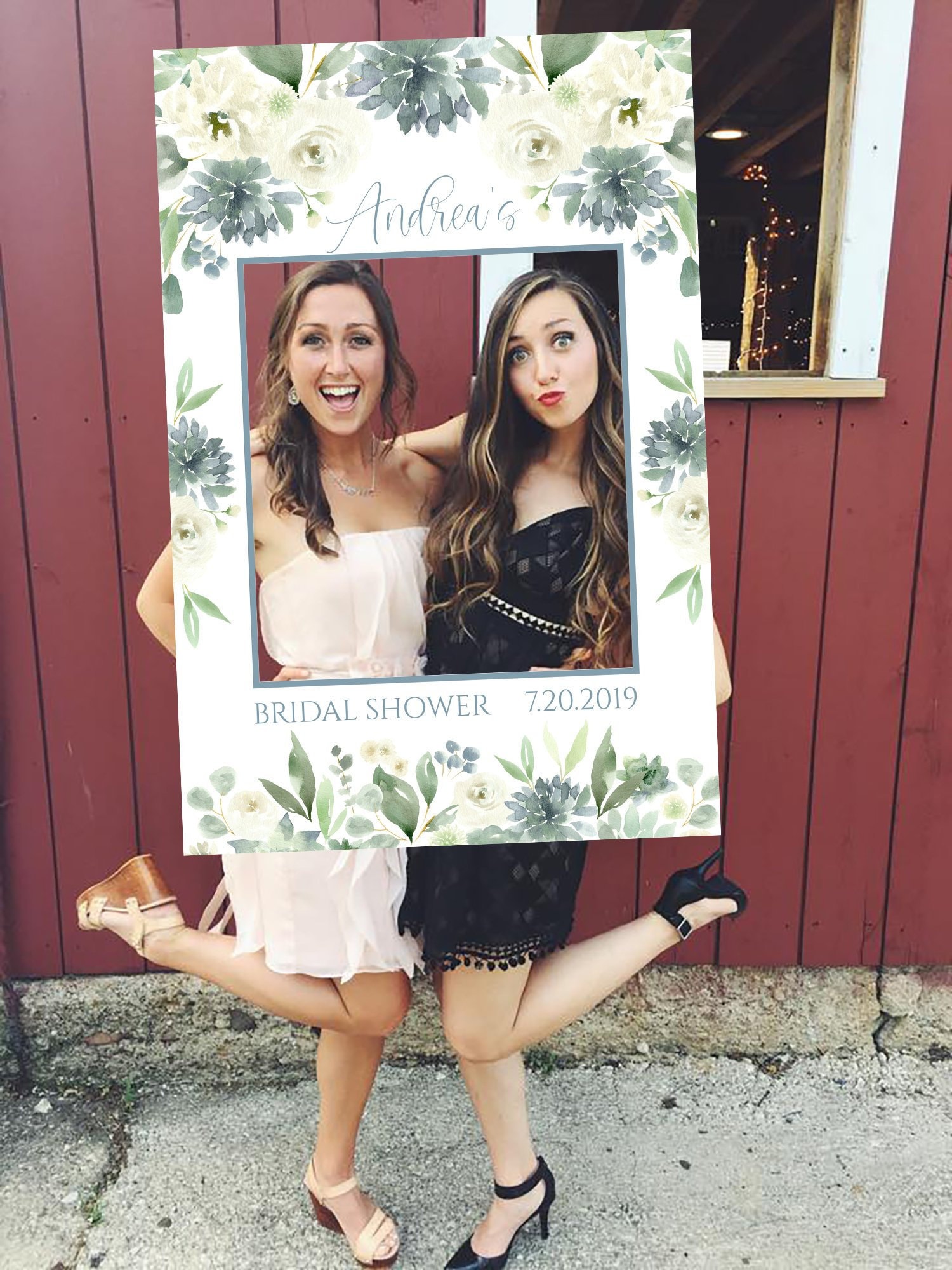 Bridal Shower Photo Prop Frame Printable Template, Succulent Wedding ...