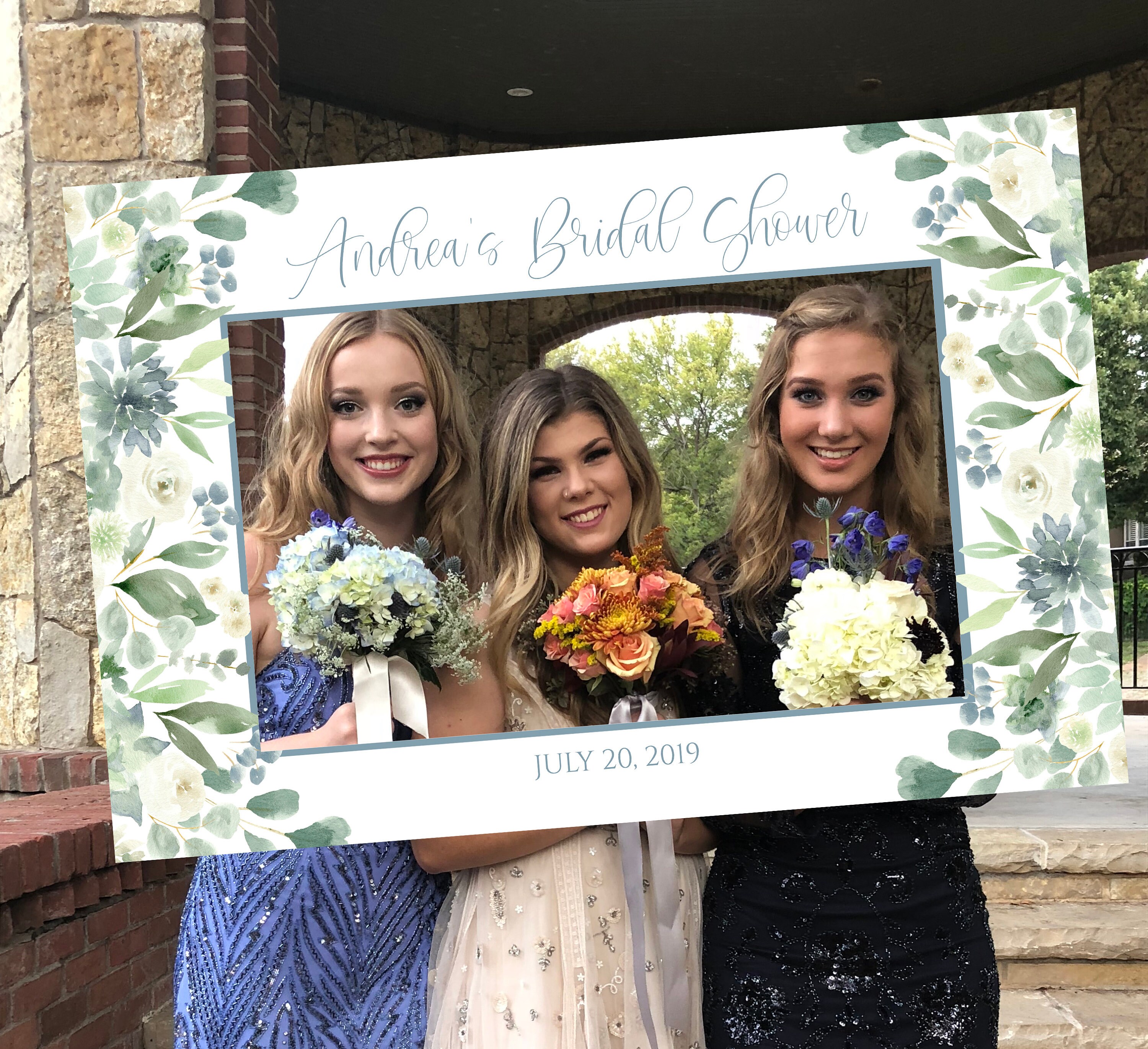 Photo Prop Frame Printable, Succulent Bridal Shower Photo Prop Frame ...