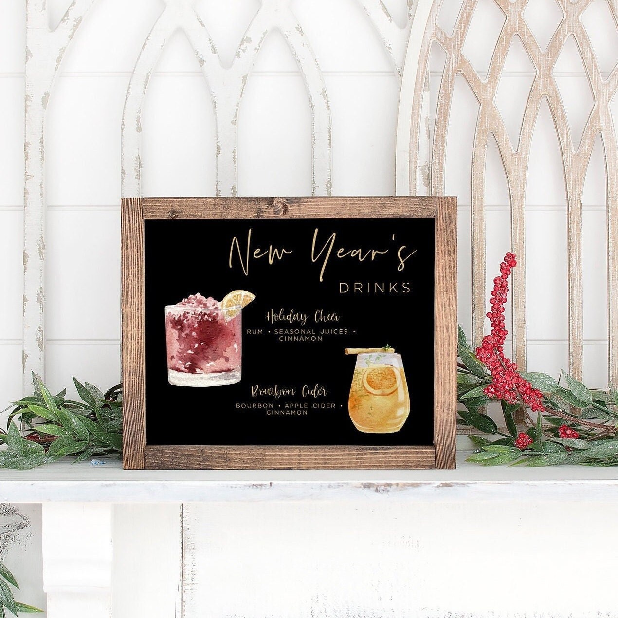 New Year's Eve Signature Drink Template, New Years Eve Cocktail Sign ...