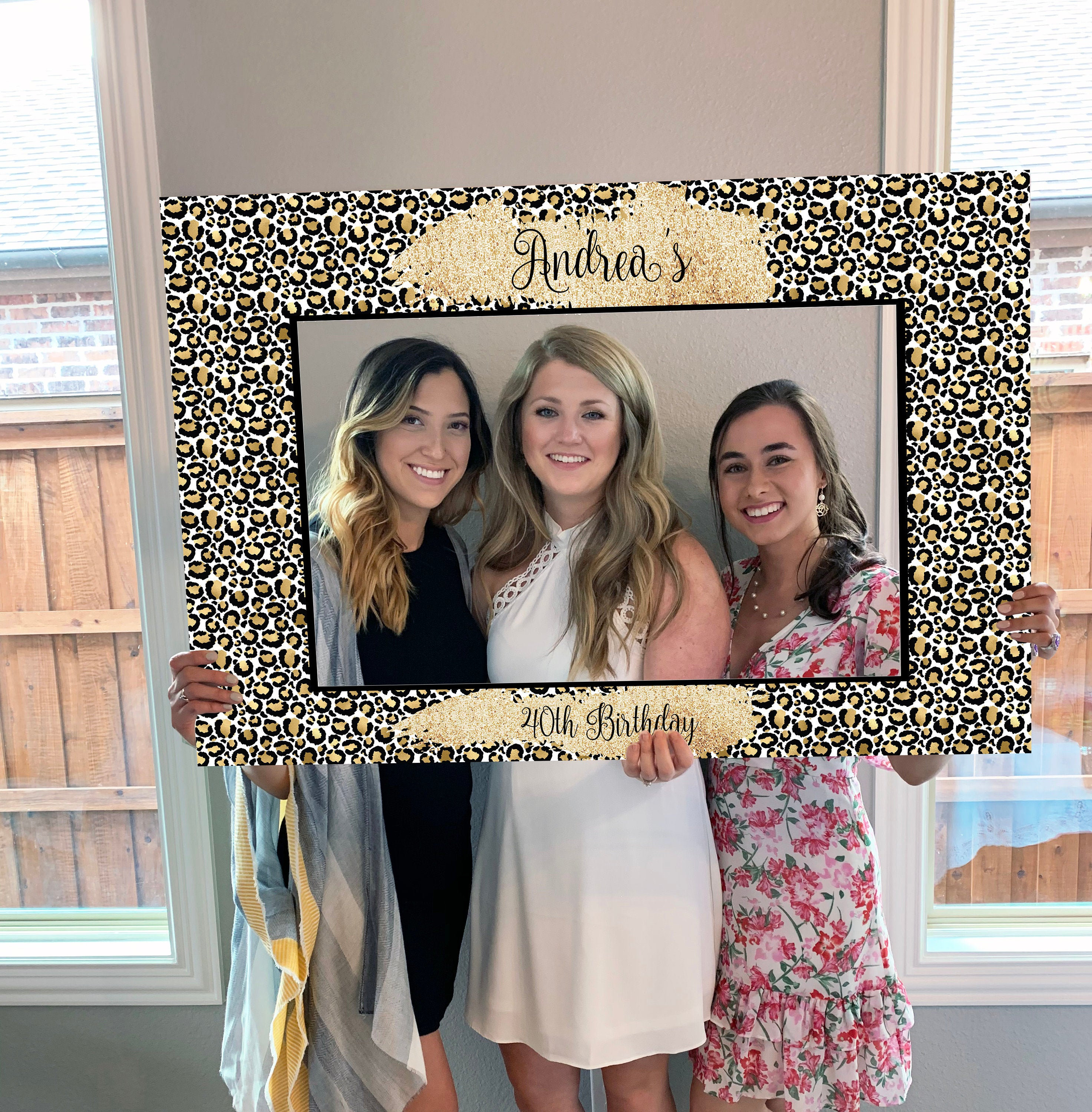 Birthday Party Photo Prop Frame Printable Template, Animal Print Photo ...