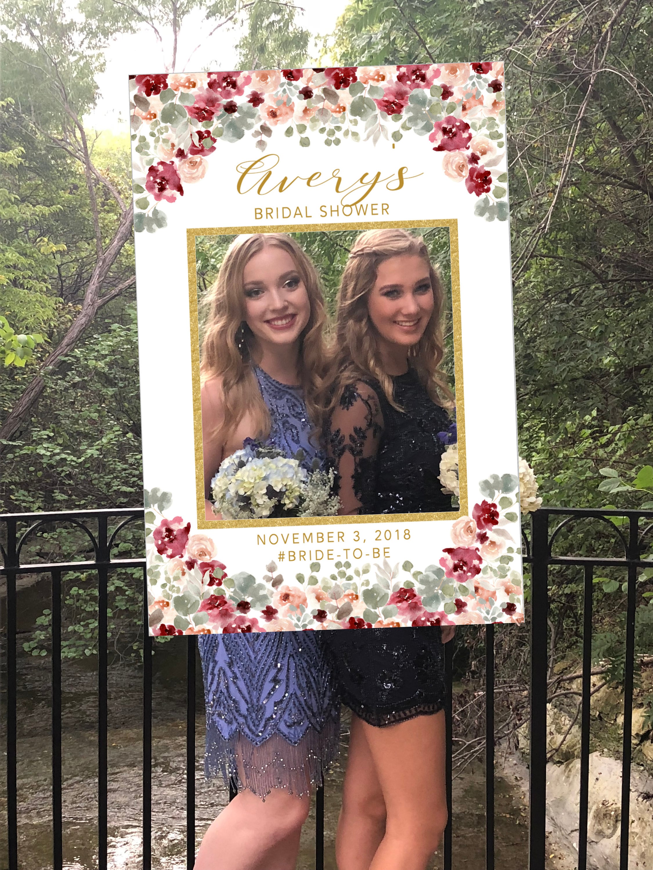 Photo Prop Frame Printable, Bridal Shower Photo Prop Frame Template ...