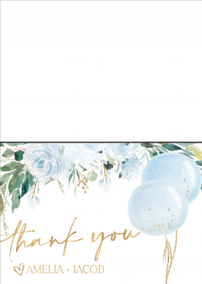 Thank You Card Template, Printable Thank You Card, Boy Baby Shower ...