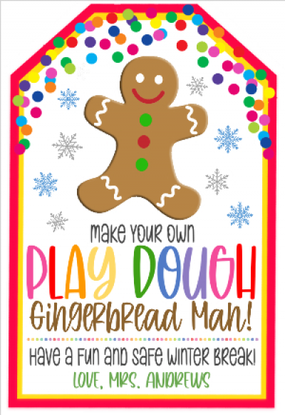 Make Your Own Play Dough Gingerbread Man Gift Tags - Templett Shop