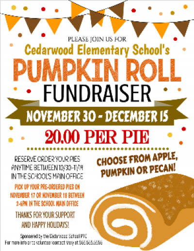 Fall Pumpkin Roll Fundraiser Flyer - Templett Shop
