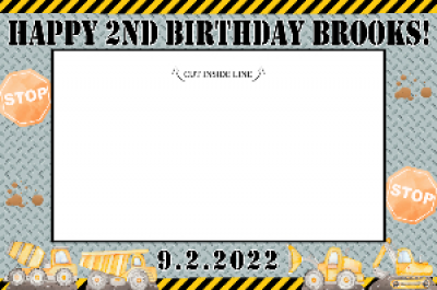 Construction Photo Prop Frame Template, Child's Birthday Party Photo ...