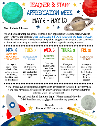 Space Theme Teacher Appreciation Staff Invitation Newsletter - Templett ...
