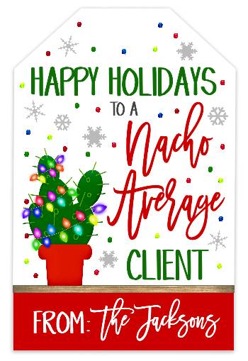 Christmas Gift Tags, Nacho Average Holiday Fiesta Gift Label - Templett ...