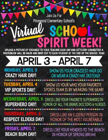 Virtual School Spirit Week Itinerary Schedule - Templett Shop