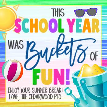 Buckets of Fun Gift Tag, Summer Break - Templett Shop