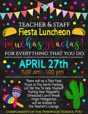 Fiesta Luncheon Invite Teacher Appreciation Week - Staff Flyer ...